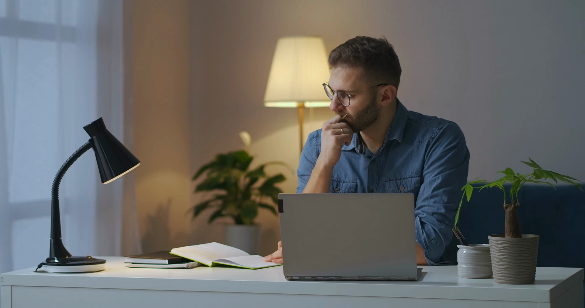 Man Is Getting Education Online Masters Stock Footage SBV-339022579 ...