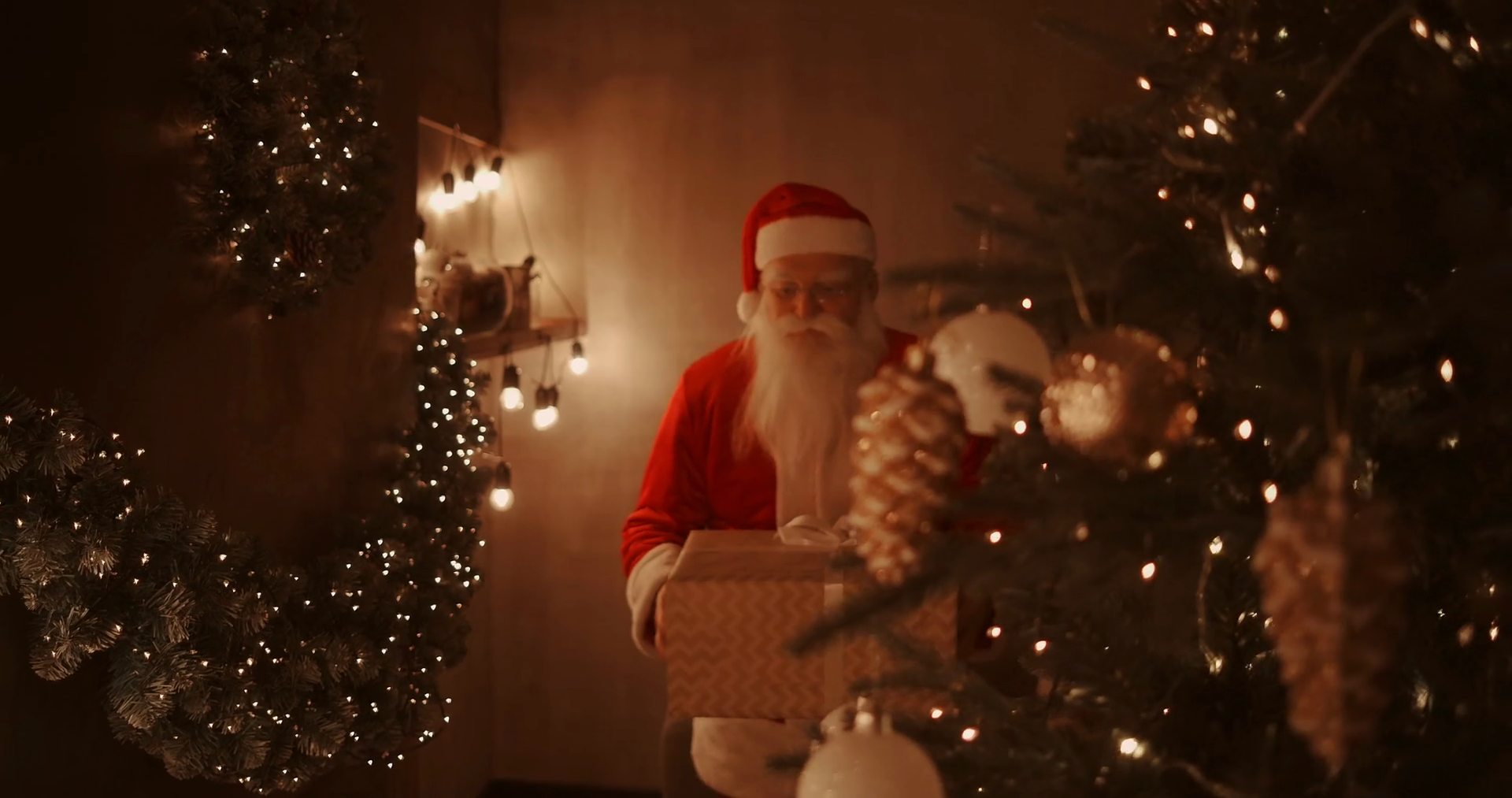 Santa Claus Brings Gifts Under Christmas Stock Footage SBV-338907276 ...