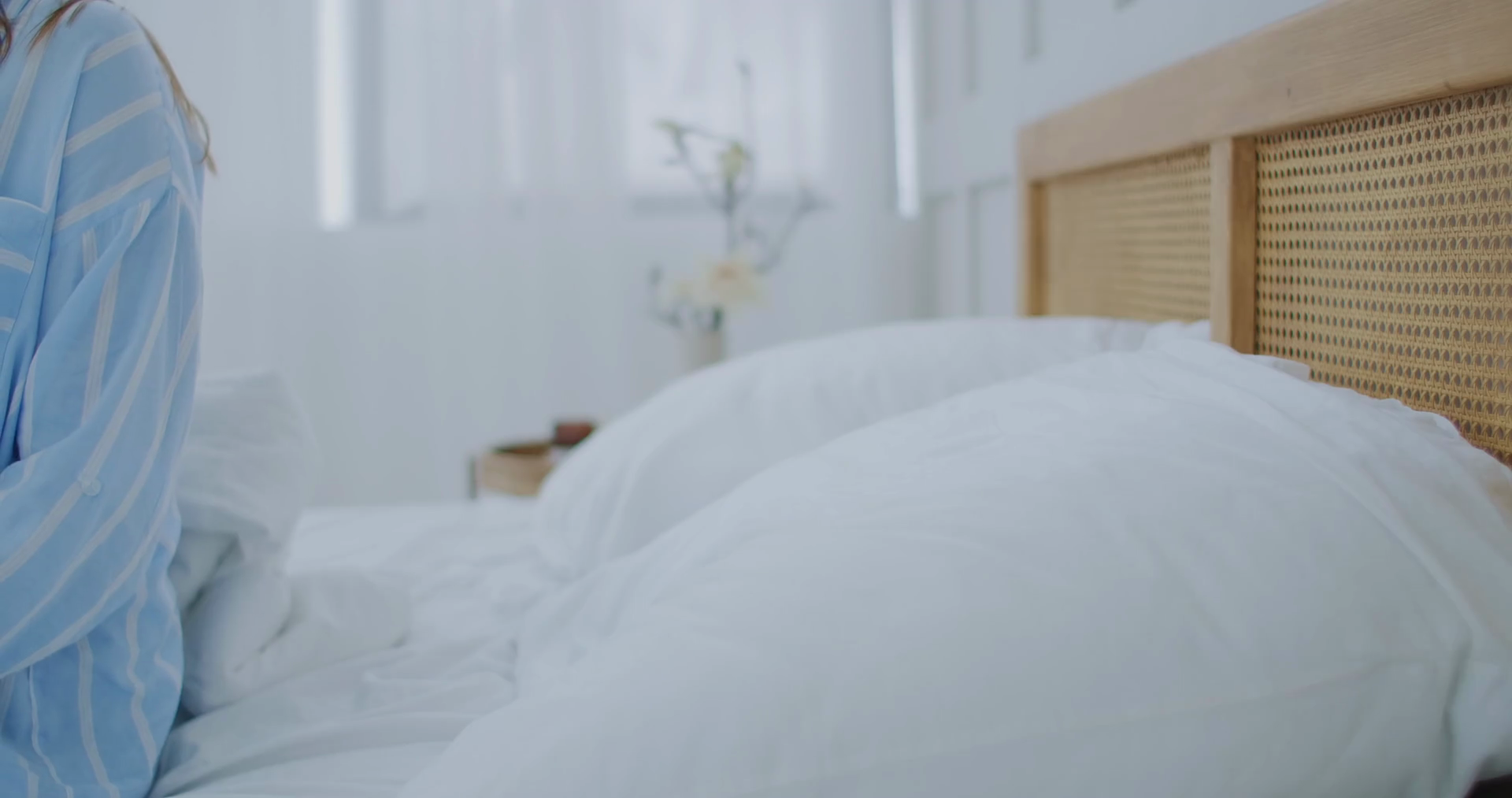 Tired Girl Falls Face Down In Pillow Tired Stock Footage SBV-338738574 ...