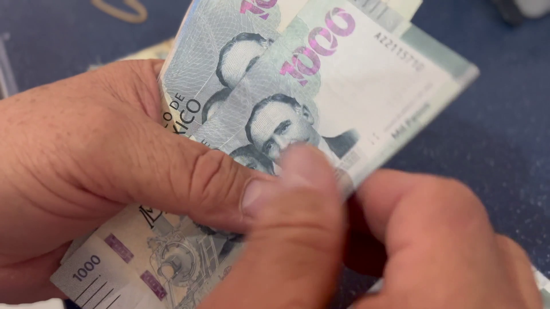 Man Counting Mexican Pesos Man Counting Money Stock Footage SBV ...