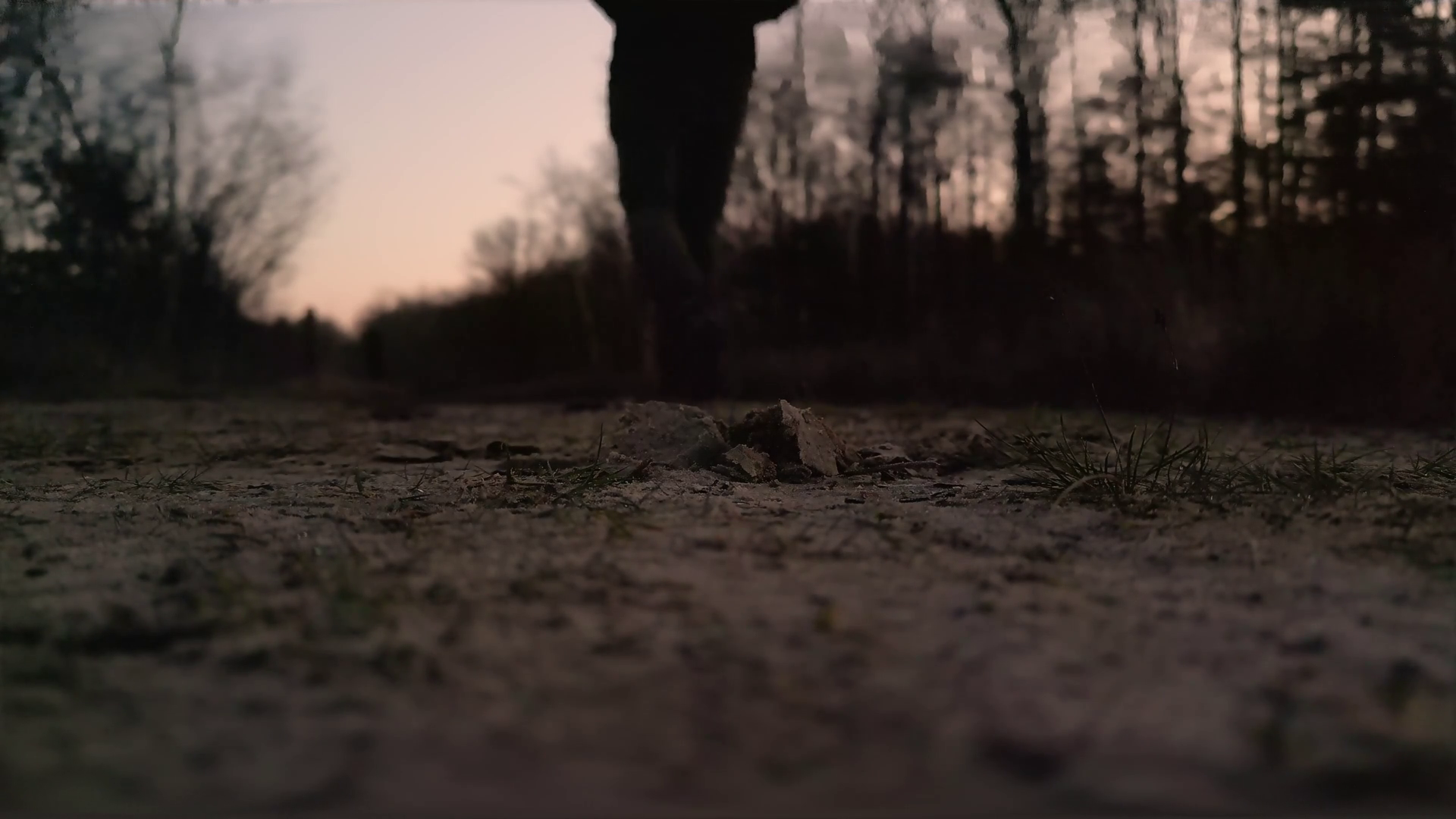 Man Walking Away On Dirt Road At Dusk Stock Footage SBV-351941144 ...