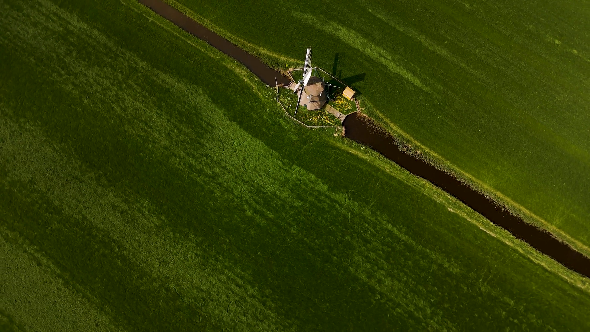 Traditional Dutch Windmill Rotating Blades Stock Footage SBV-352207145 ...