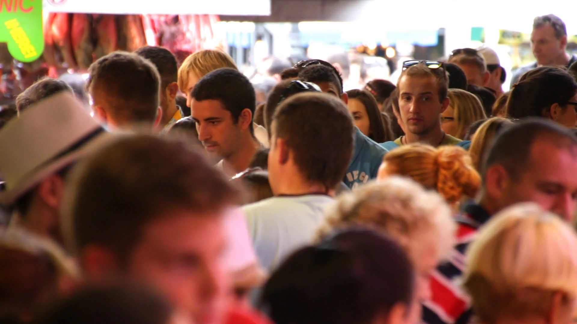 Crowded Market Place In Barcelona Crowd Stock Footage SBV-347331614 ...