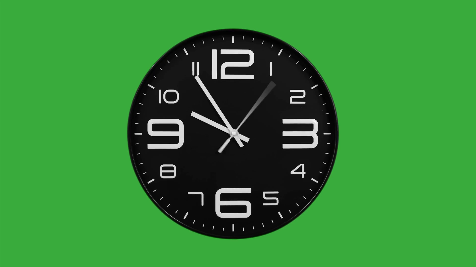 Modern clock face moving fast forward timelapse green screen chroma key ...