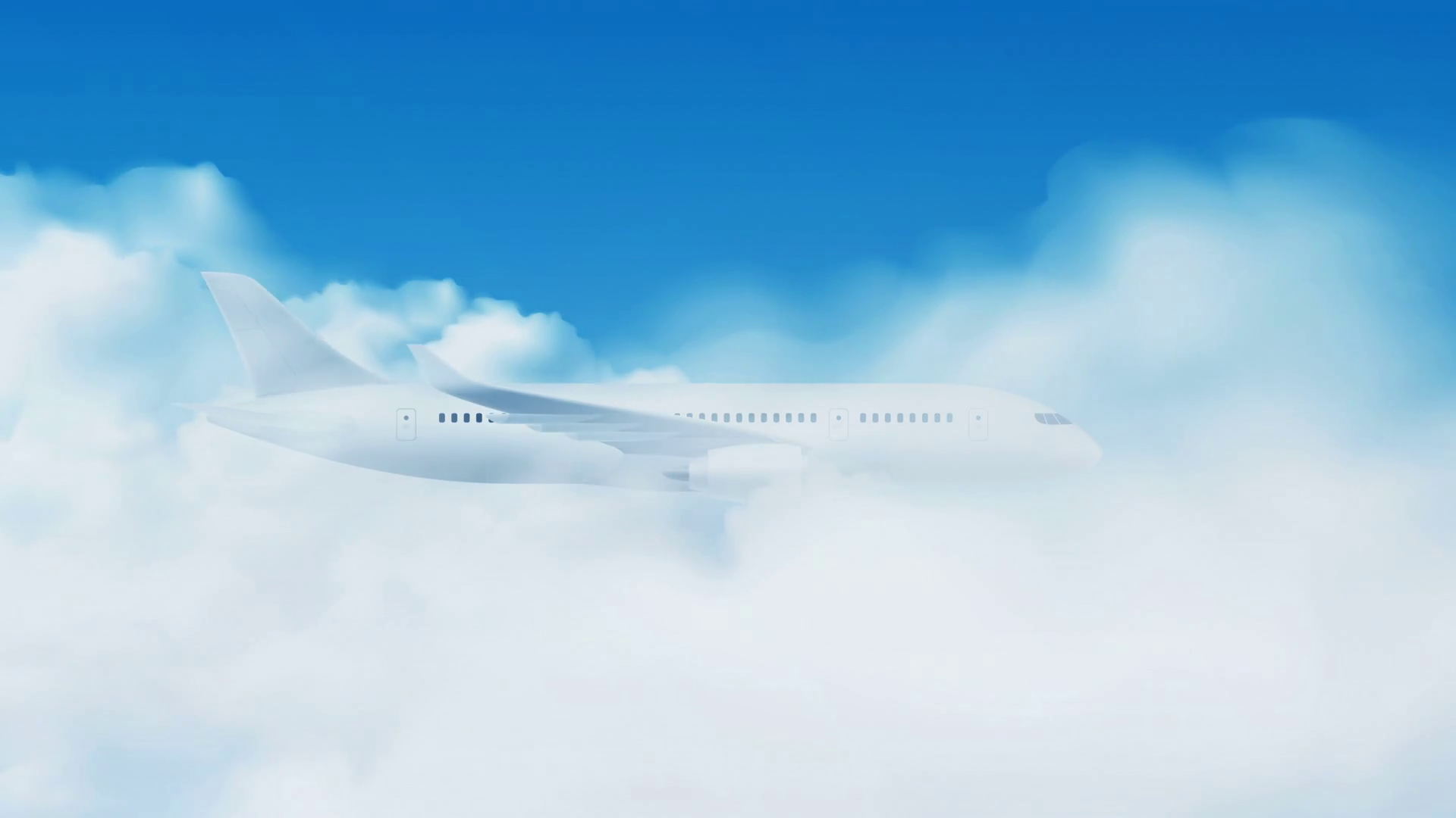 Plane Flying Over Moving Clouds Loopable Stock Motion Graphics SBV ...