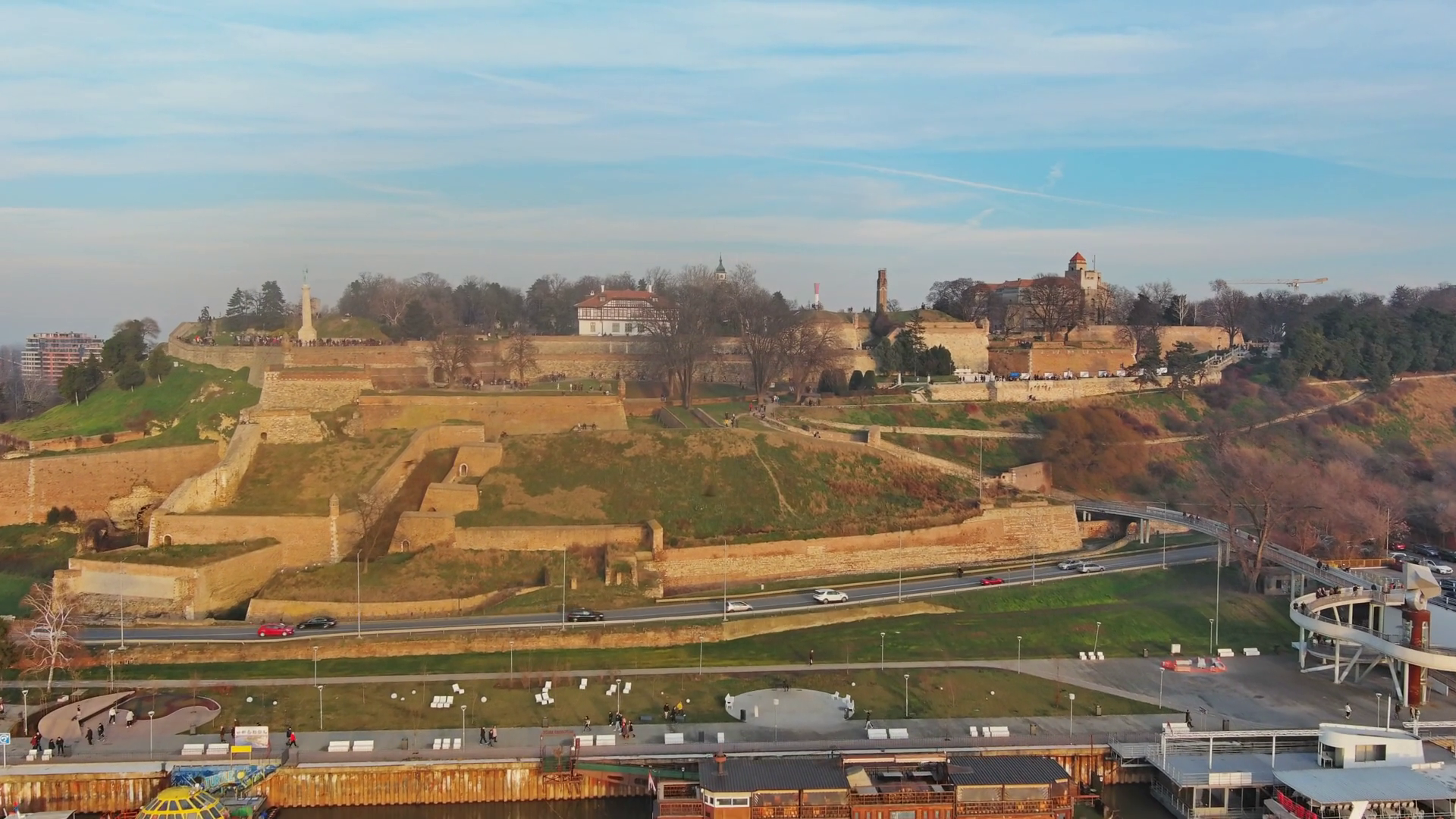 Aerial View Of Kalemegdan Fort Old Belgrade Stock Footage SBV-351796269 ...