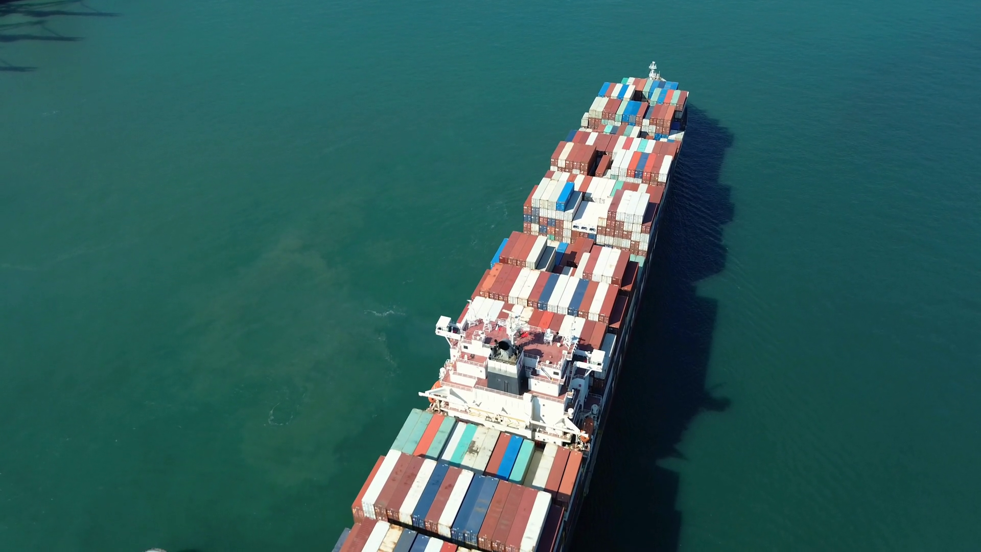 Aerial Top View Of Large Cargo Ship Filled Stock Footage SBV-351973852 ...