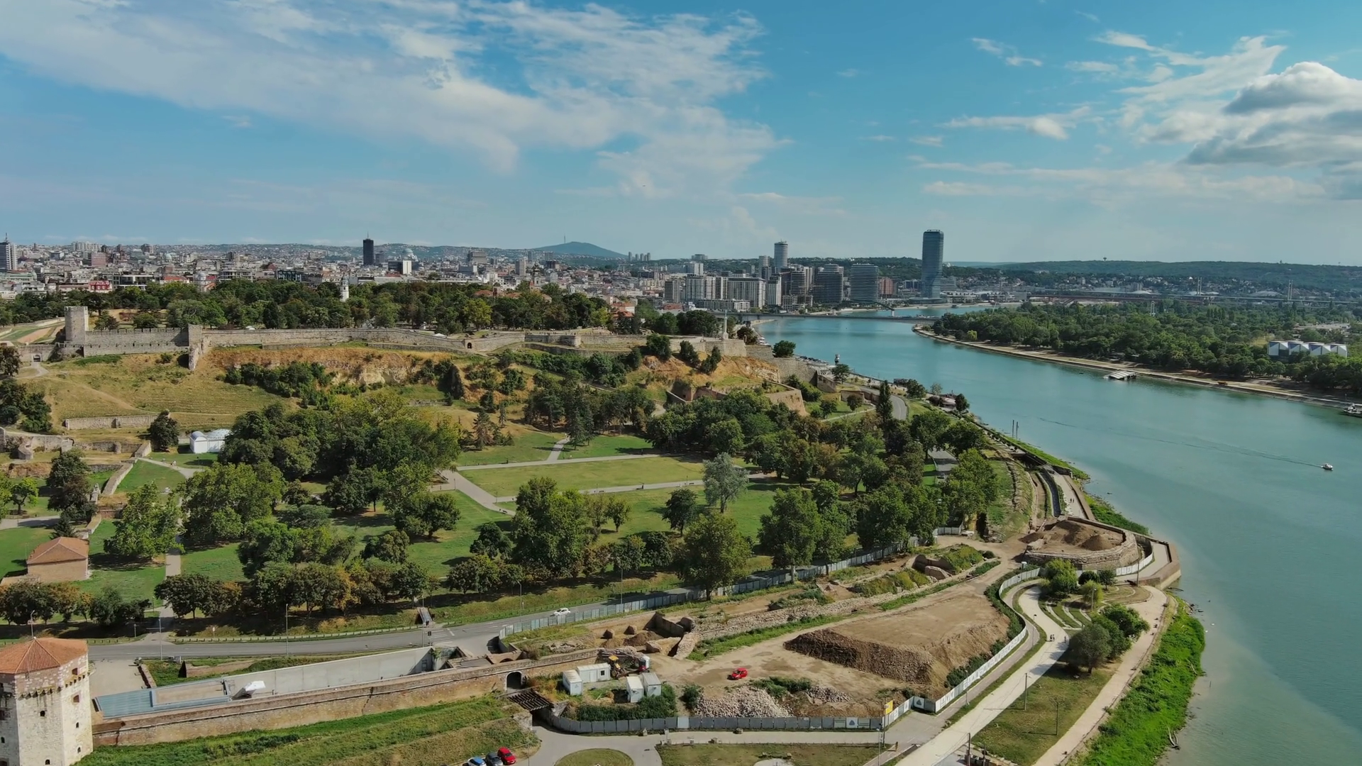 Aerial View Of Kalemegdan Fort In Belgrade Stock Footage SBV-352955656 ...