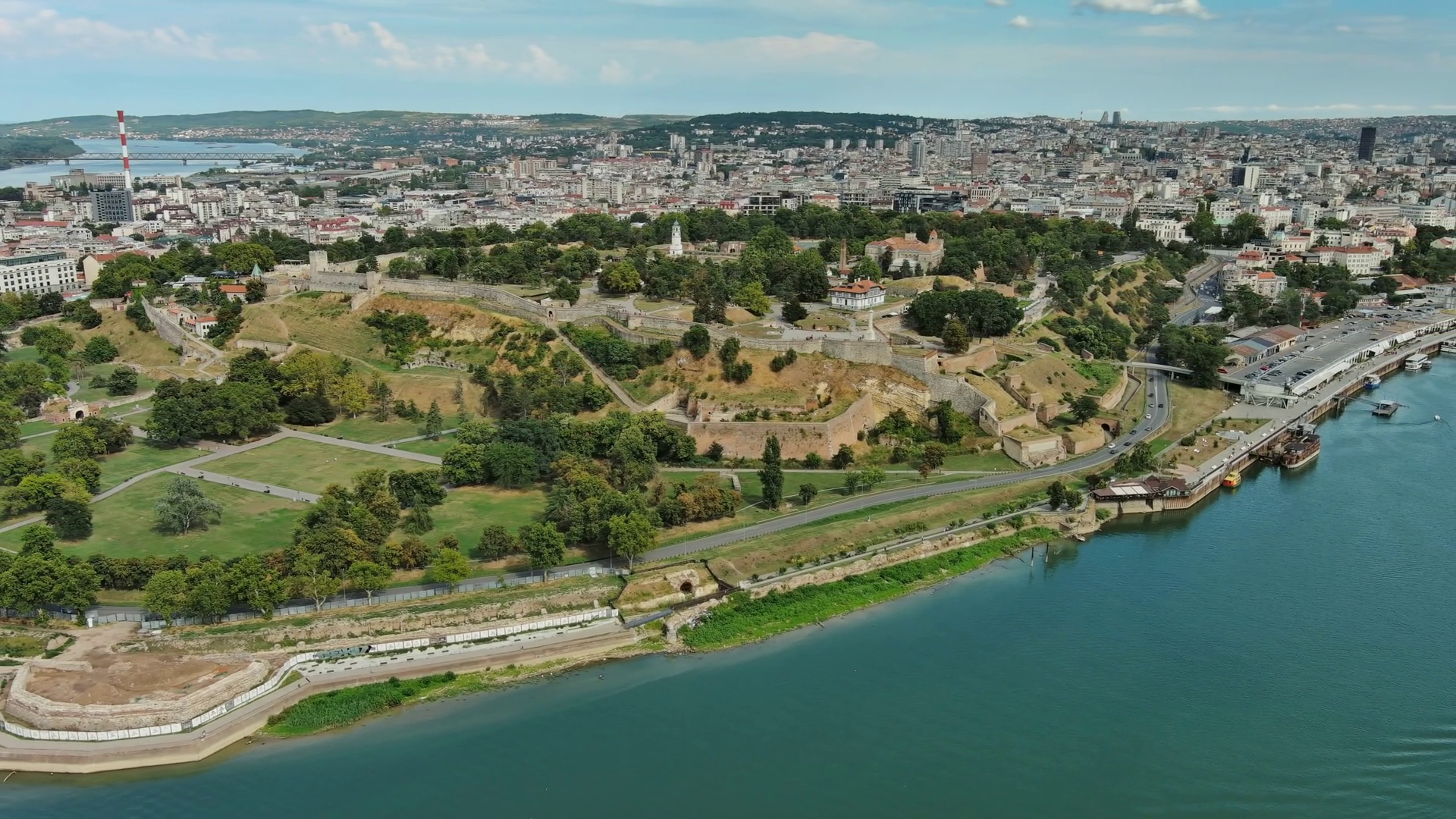 Aerial Around View Of Kalemegdan Fort In Stock Footage SBV-352958074 ...