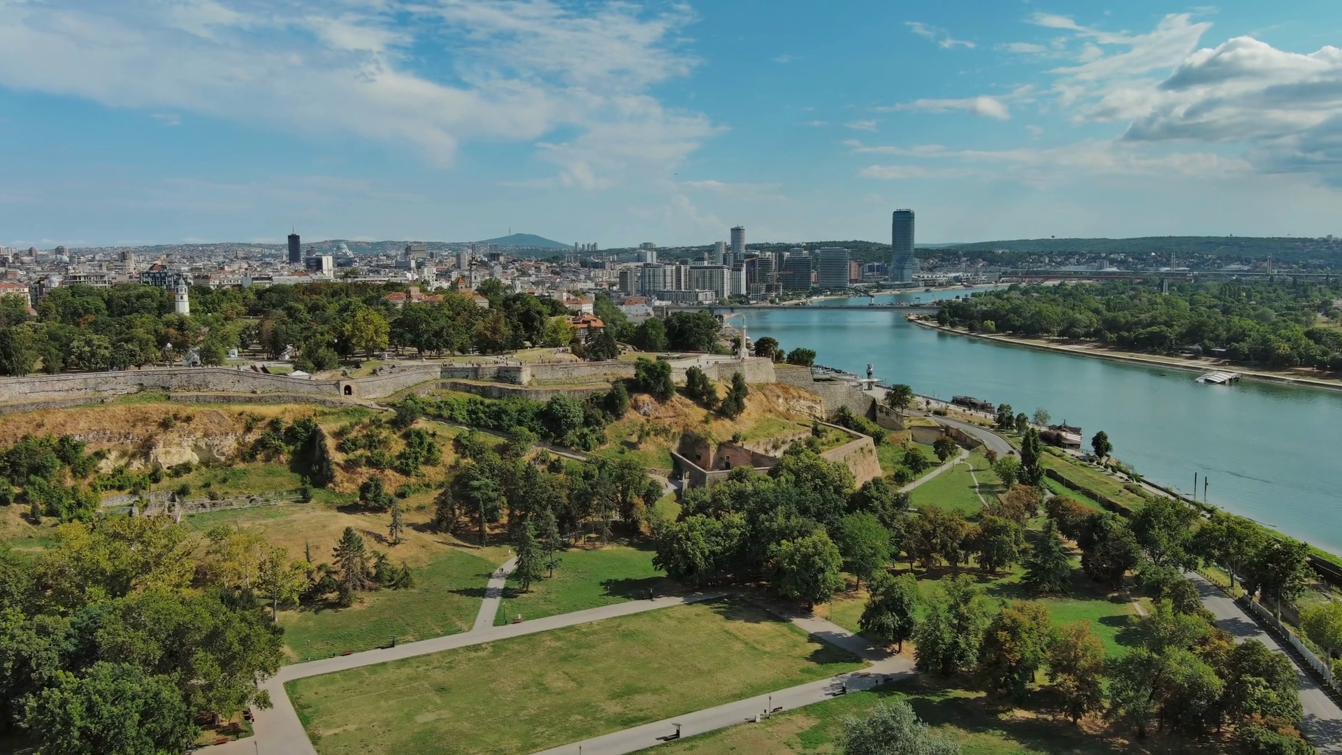 Aerial View Of Kalemegdan Fort In Belgrade Stock Footage SBV-353010480 ...