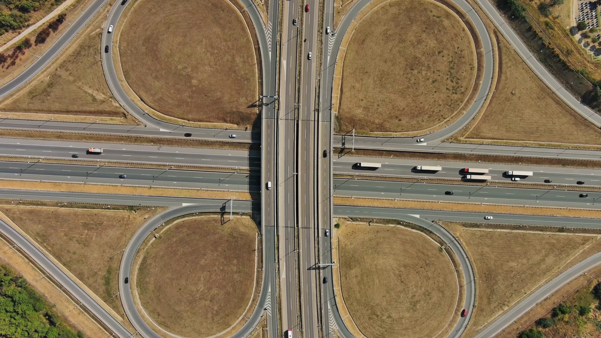 Aerial Top View Of Road Interchange Highway Stock Footage SBV-353056510 ...