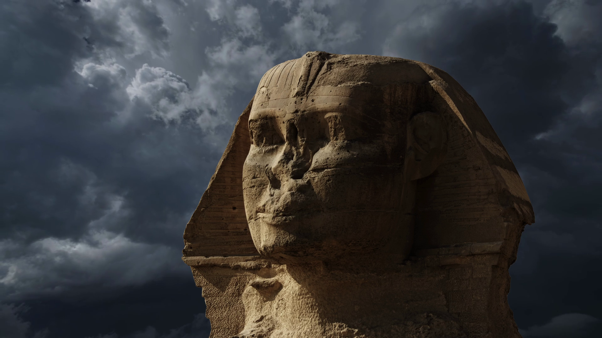 Famous Ancient Egypt Sphinx Head Smiles Stock Footage SBV-347643200 ...