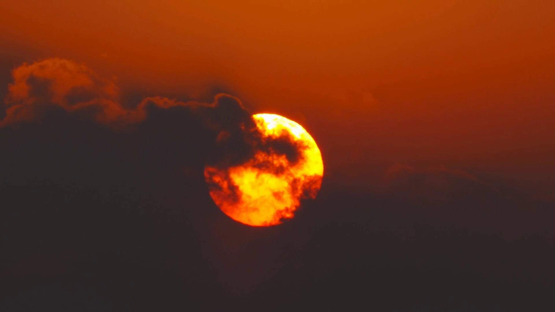 Great Sun Rising Between Clouds Shot With Stock Footage SBV-347744360 ...