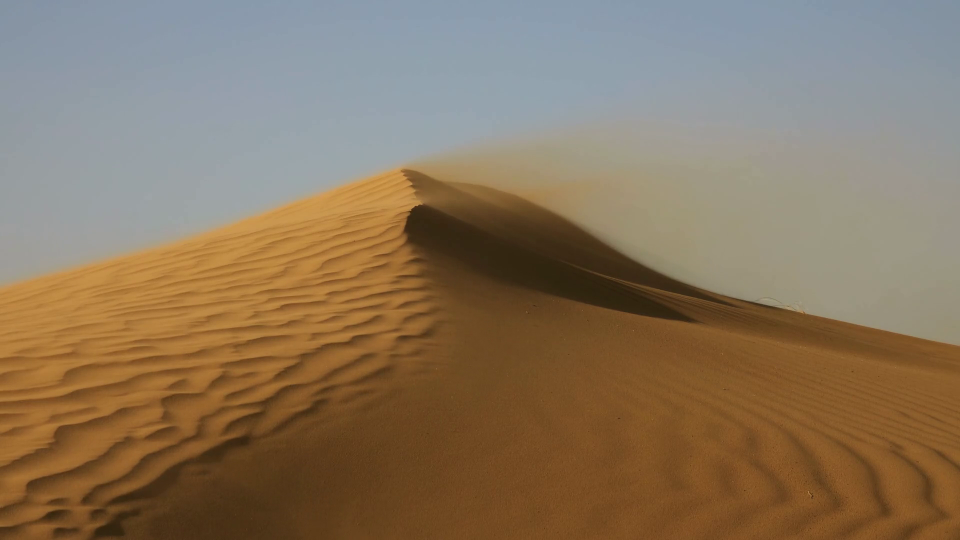 Sand Blowing Over Large Sand Dunes In Wind Stock Footage SBV-348663062 ...