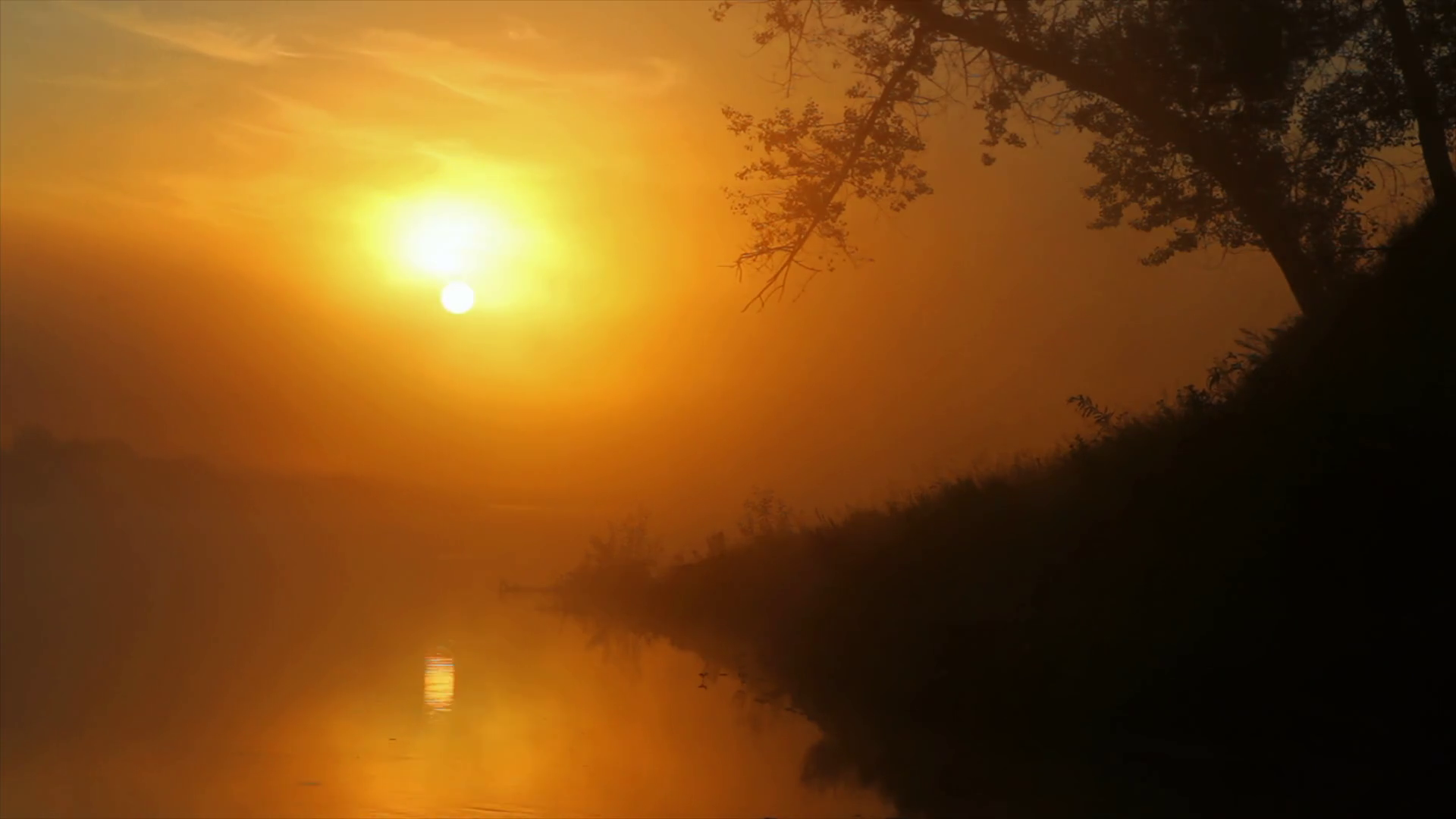 Landscape With Sunrise Cky Over River At Stock Footage SBV-348719197 ...