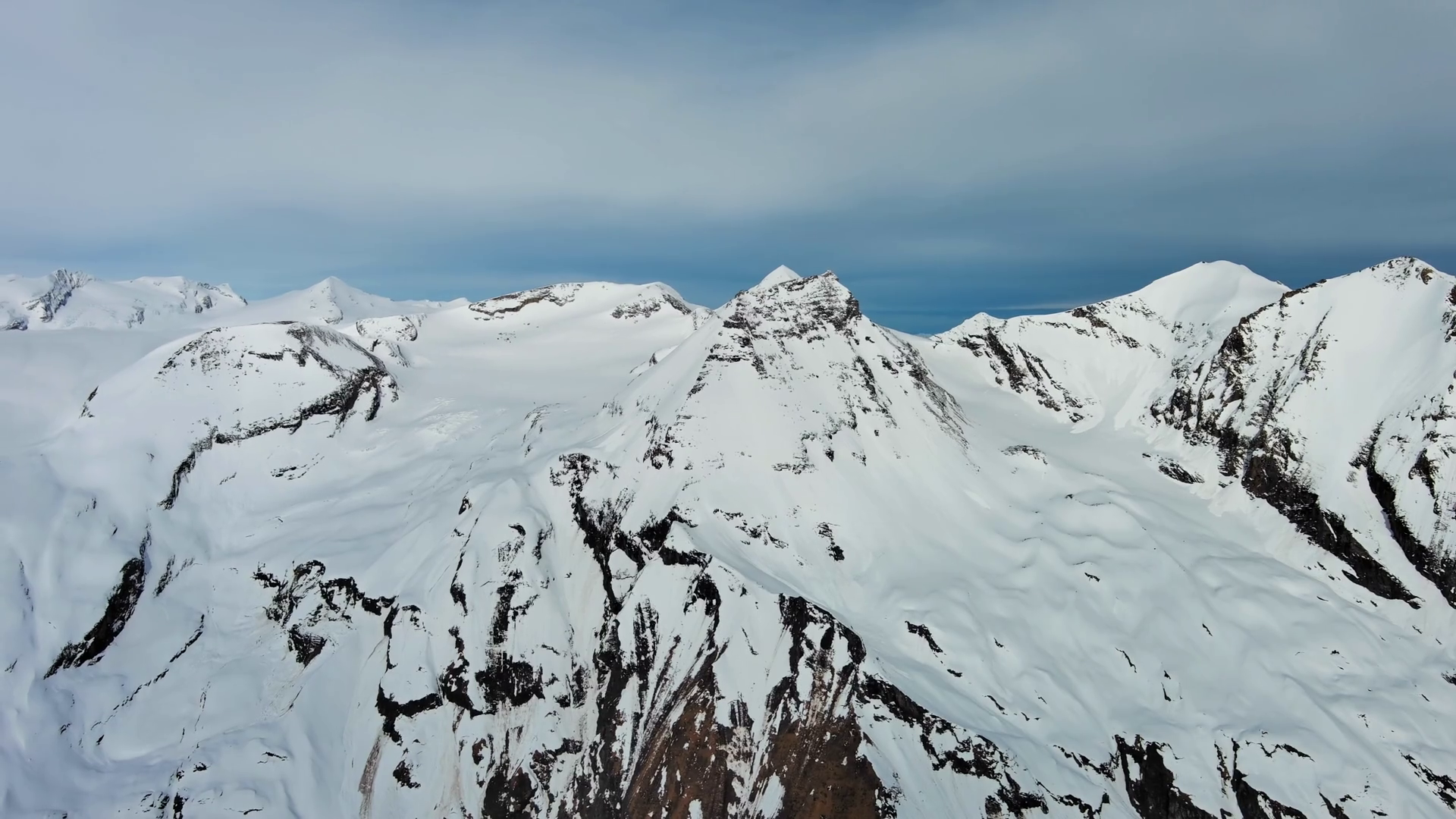 Aerial View Of Snow Mountain Range Landscape Stock Footage SBV ...