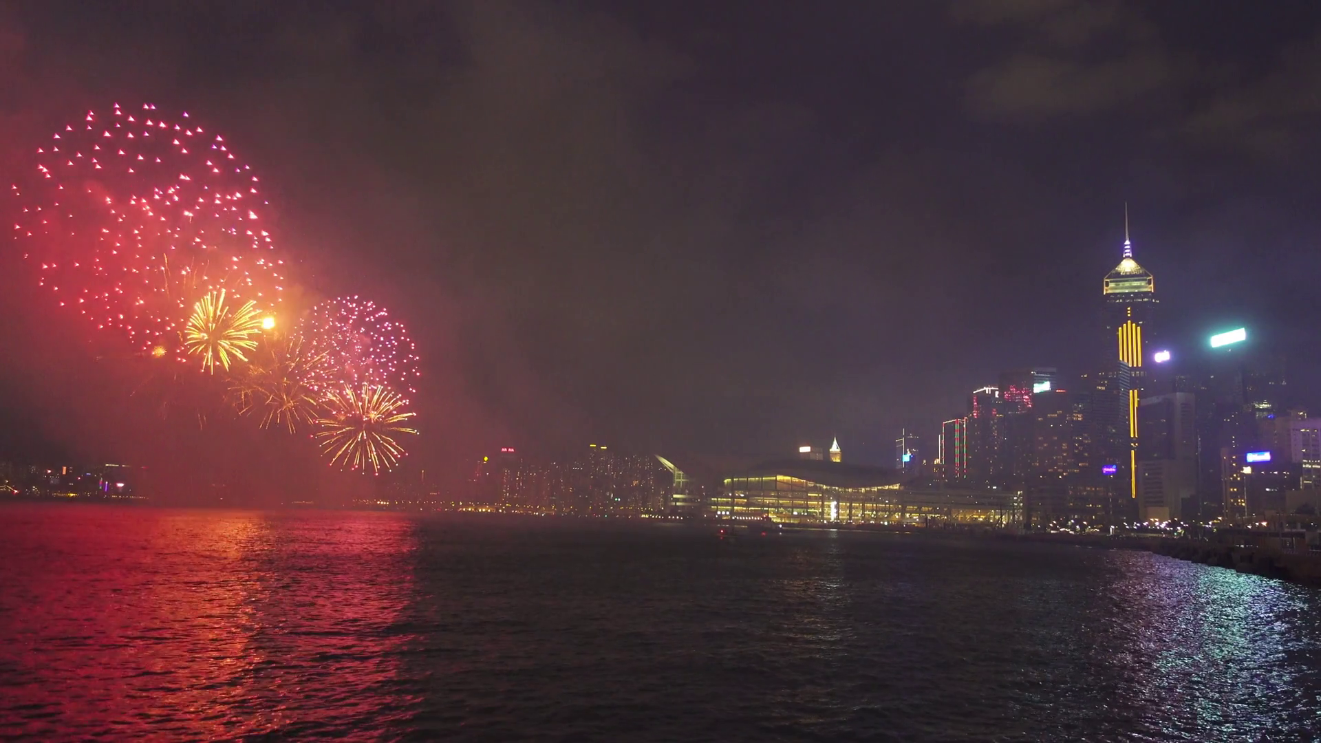 Chinese New Year Fireworks In Hong Kong 4k Stock Footage SBV-348635294 ...