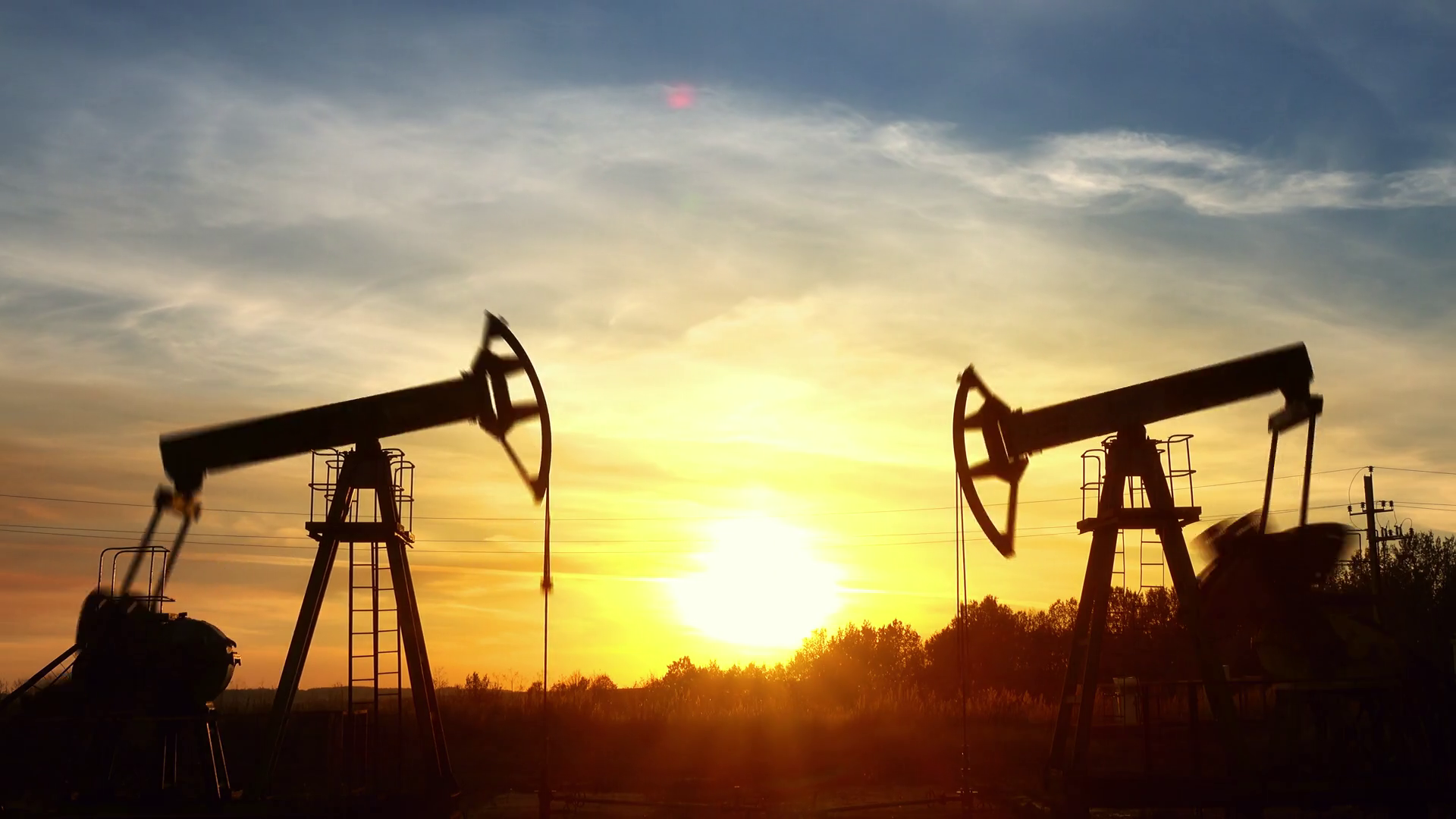 Working Oil Pumps Against Sunset Timelapse Stock Footage SBV-347375272 ...