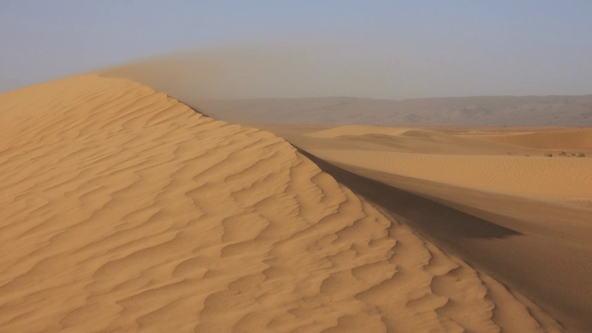 Sand Blowing In Sand Dunes In Wind Sahara Stock Footage SBV-347311661 ...