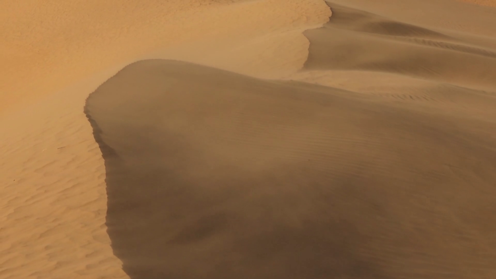 Sand Blowing Over Sand Dunes In Wind Sahara Stock Footage SBV-348790589 ...
