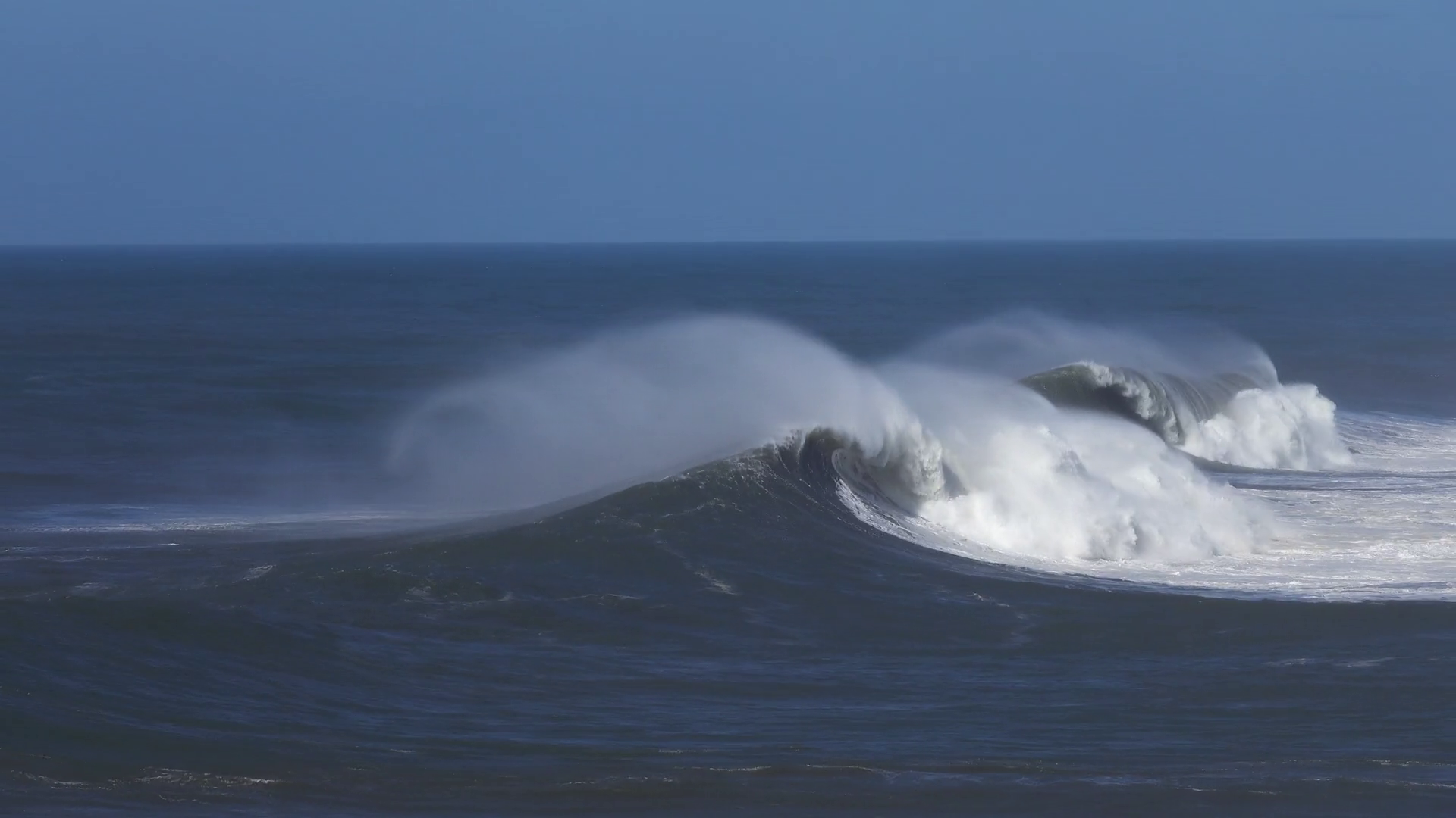 Aerial View On Big Waves Of Atlantic Ocean Stock Footage SBV-348445053 ...