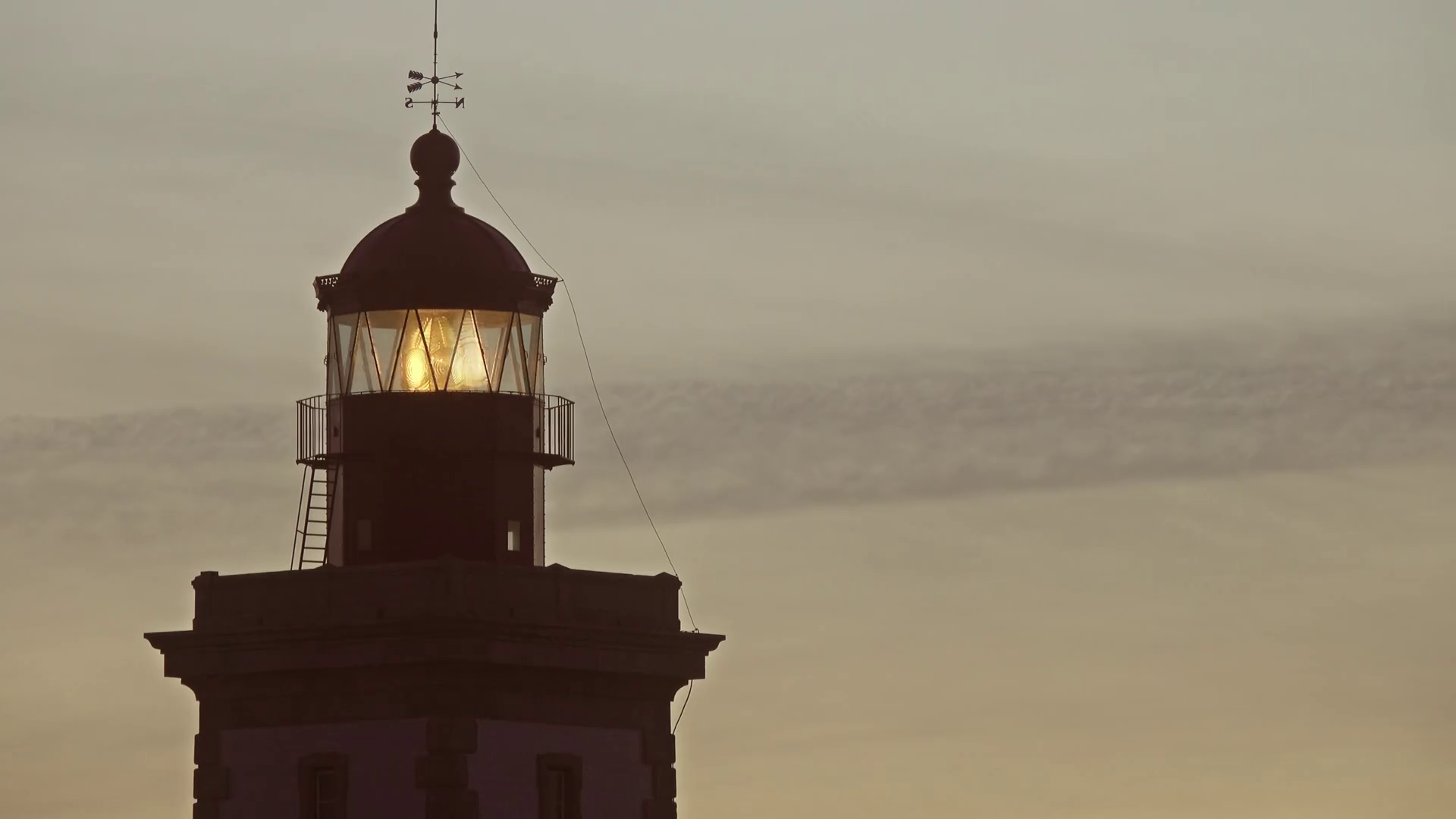 Lighthouse Lighting In Twilight At Sunset Stock Footage SBV-347440564 ...