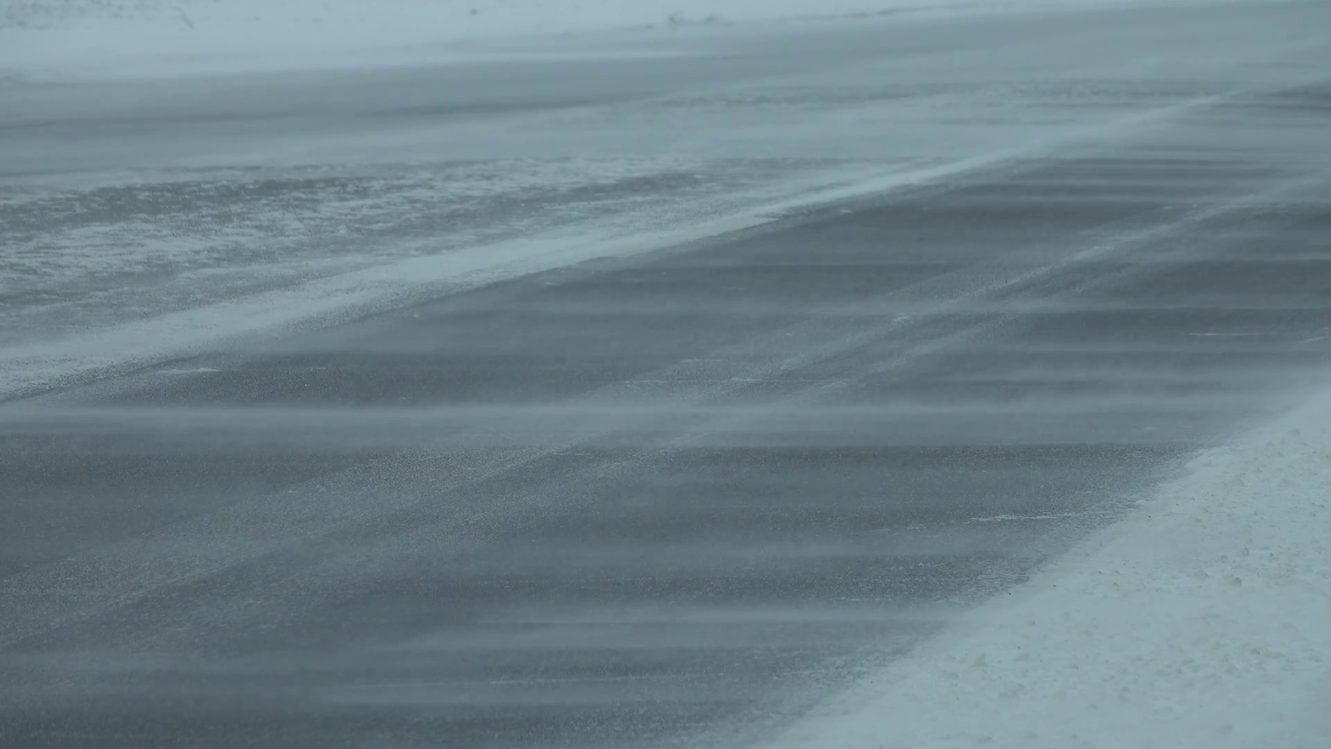 Landscape With Winter Road At Blizzard 4k Stock Footage SBV-347483924 ...