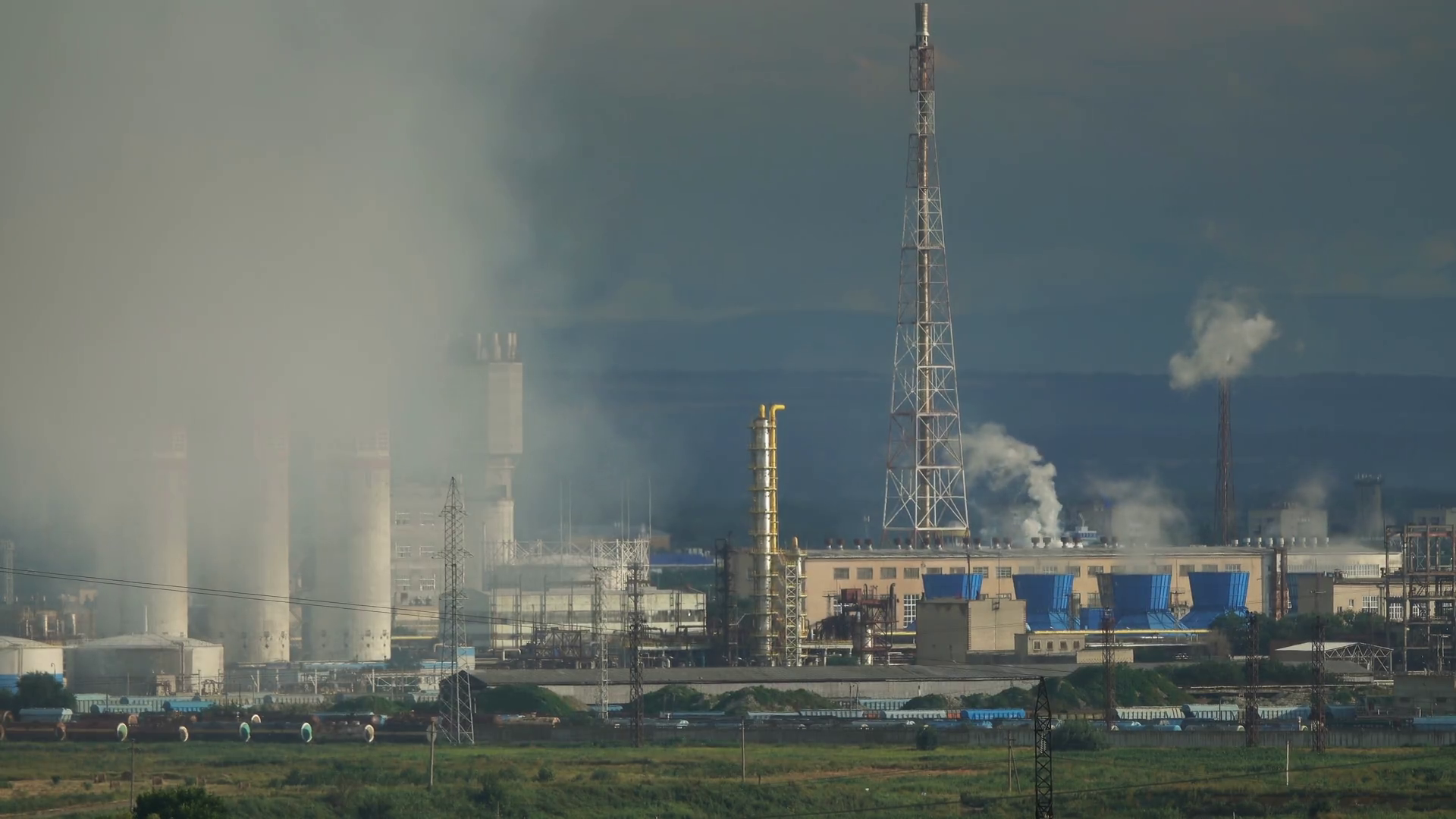 Oil Gas Refinery Plant Stock Footage SBV-347352324 - Storyblocks