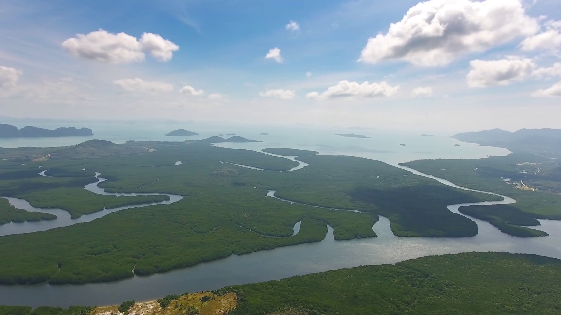 Aerial 360 Panorama View On Estuaries Strait Stock Footage SBV ...
