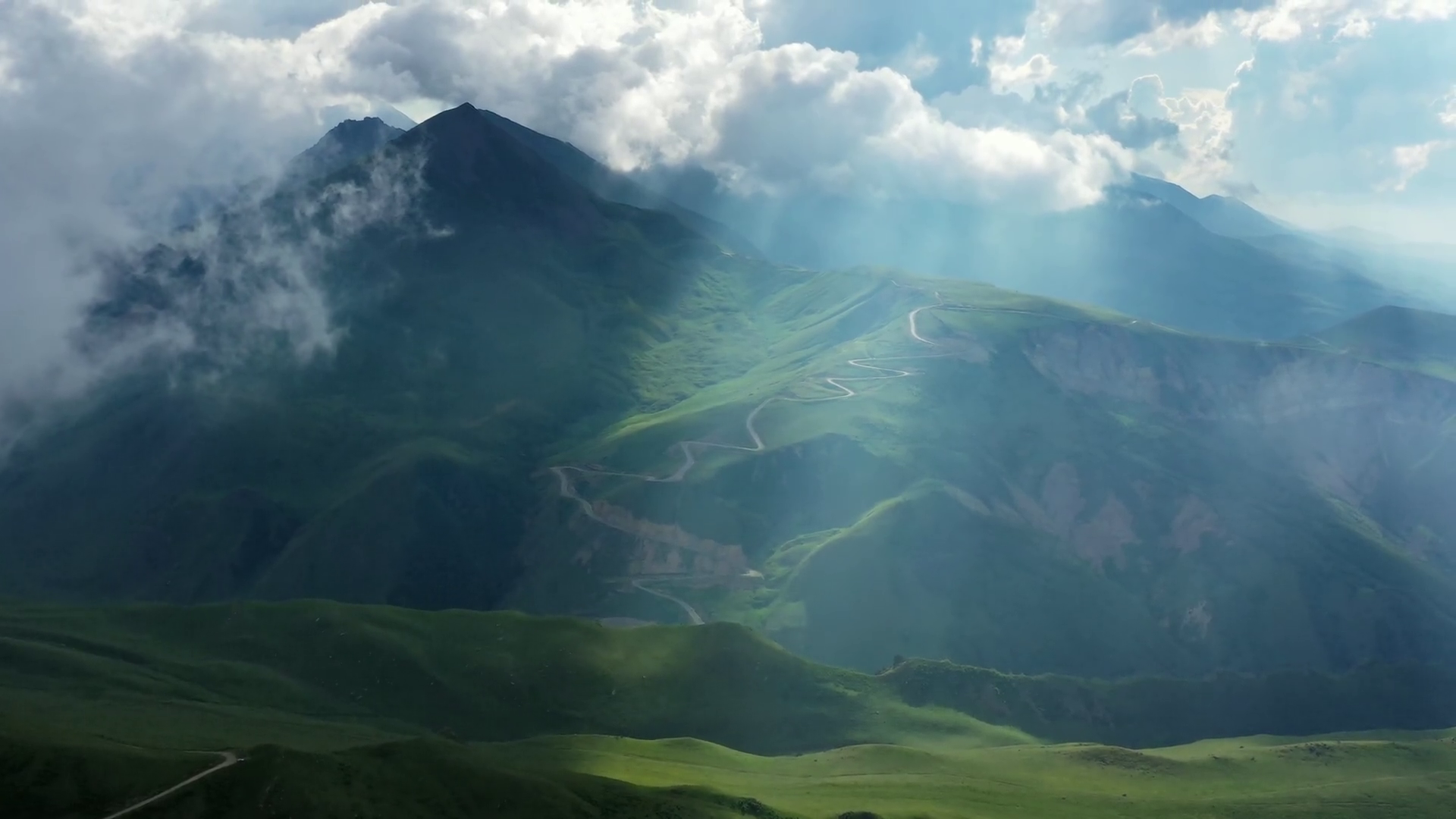 Beautiful Aerial Mountain Landscape With Sun Stock Footage SBV ...