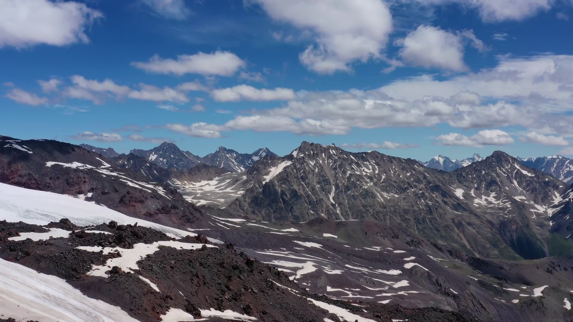 Aerial View Of Snowy Caucasus Mountains Stock Footage SBV-347329970 ...