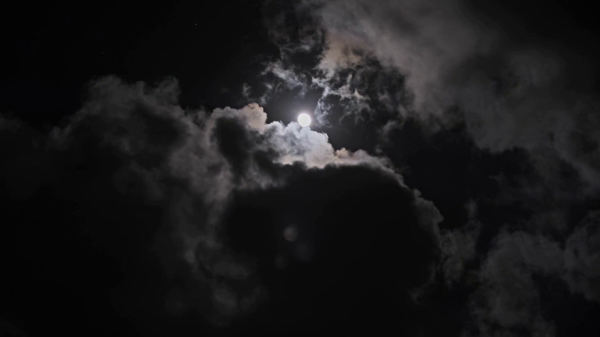 Full Moon Moving Between Clouds 4k Stock Footage SBV-347533611 ...