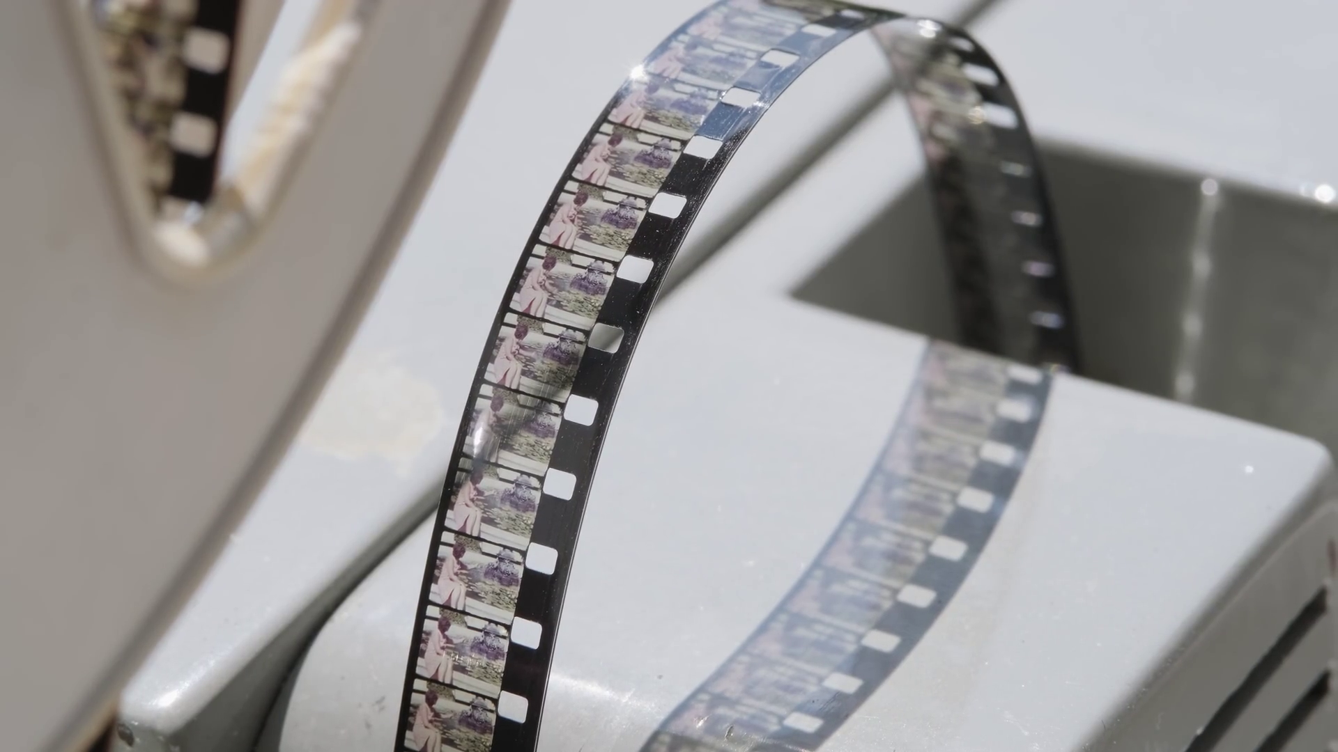 Close Up Of Old 8mm Film On Working Stock Footage SBV-347632403 ...