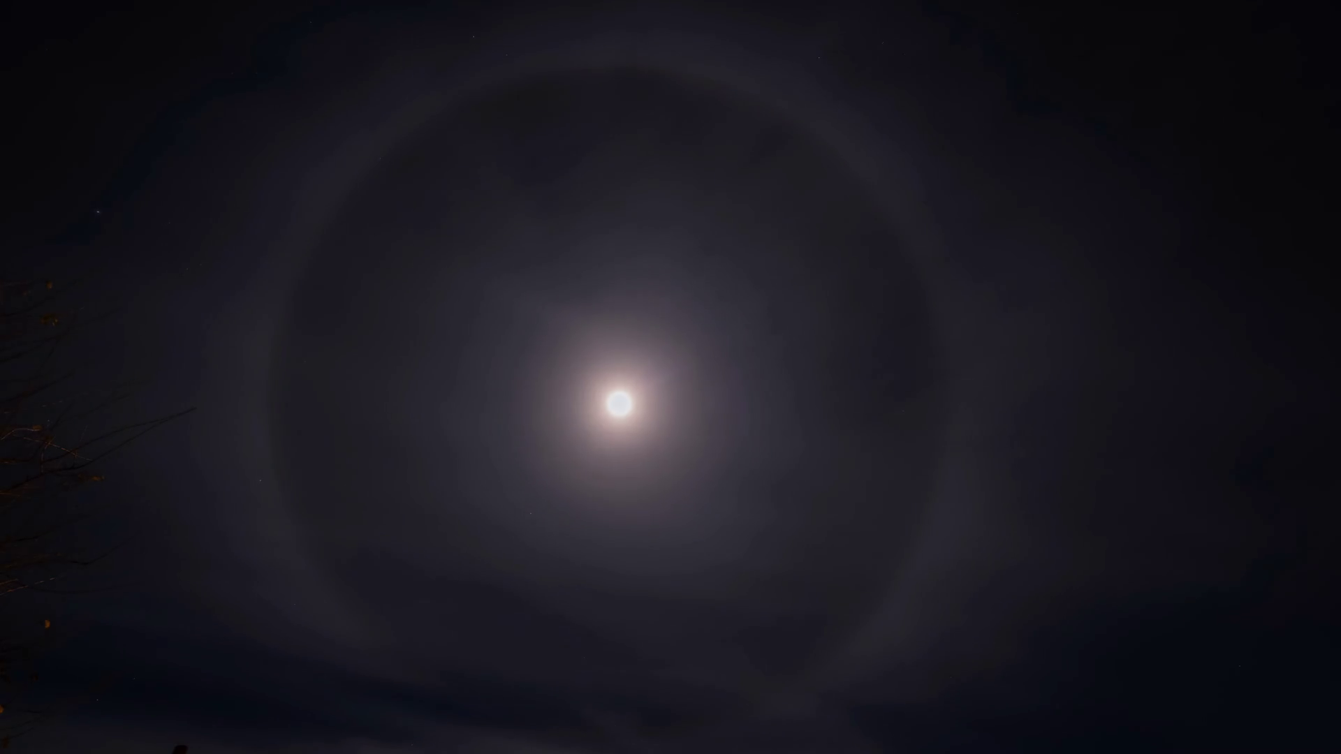 Moon Halo On Night Sky - Glowing Light Stock Footage SBV-348535355 ...