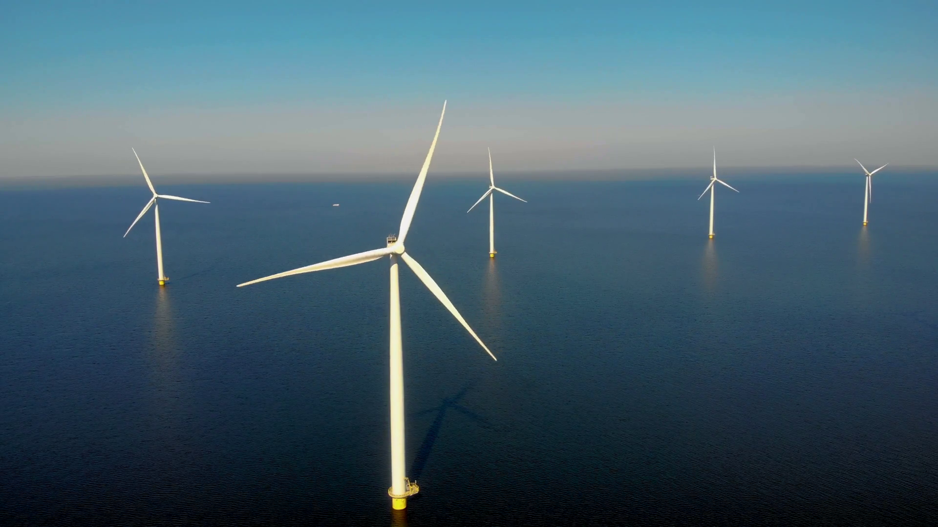 Windmill Turbines At Sea Generating Green Stock Footage SBV-347532920 ...