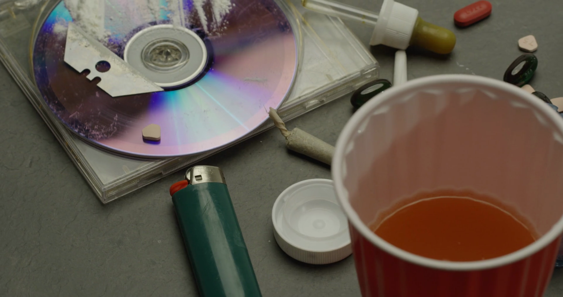 Alcohol Weed Cocaine Drugs Laying Around On Stock Footage SBV-348451716 ...