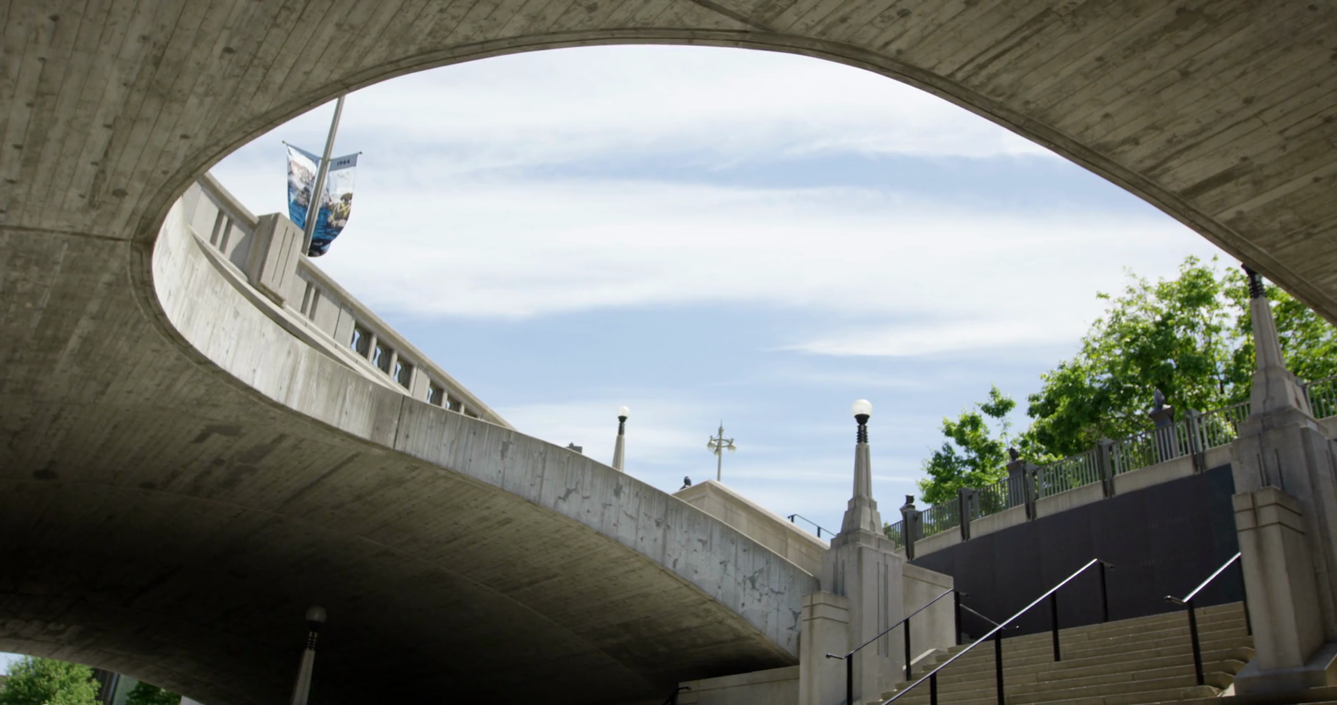 Architectural Bridge Stair Case Seen From Stock Footage SBV-347705750 ...