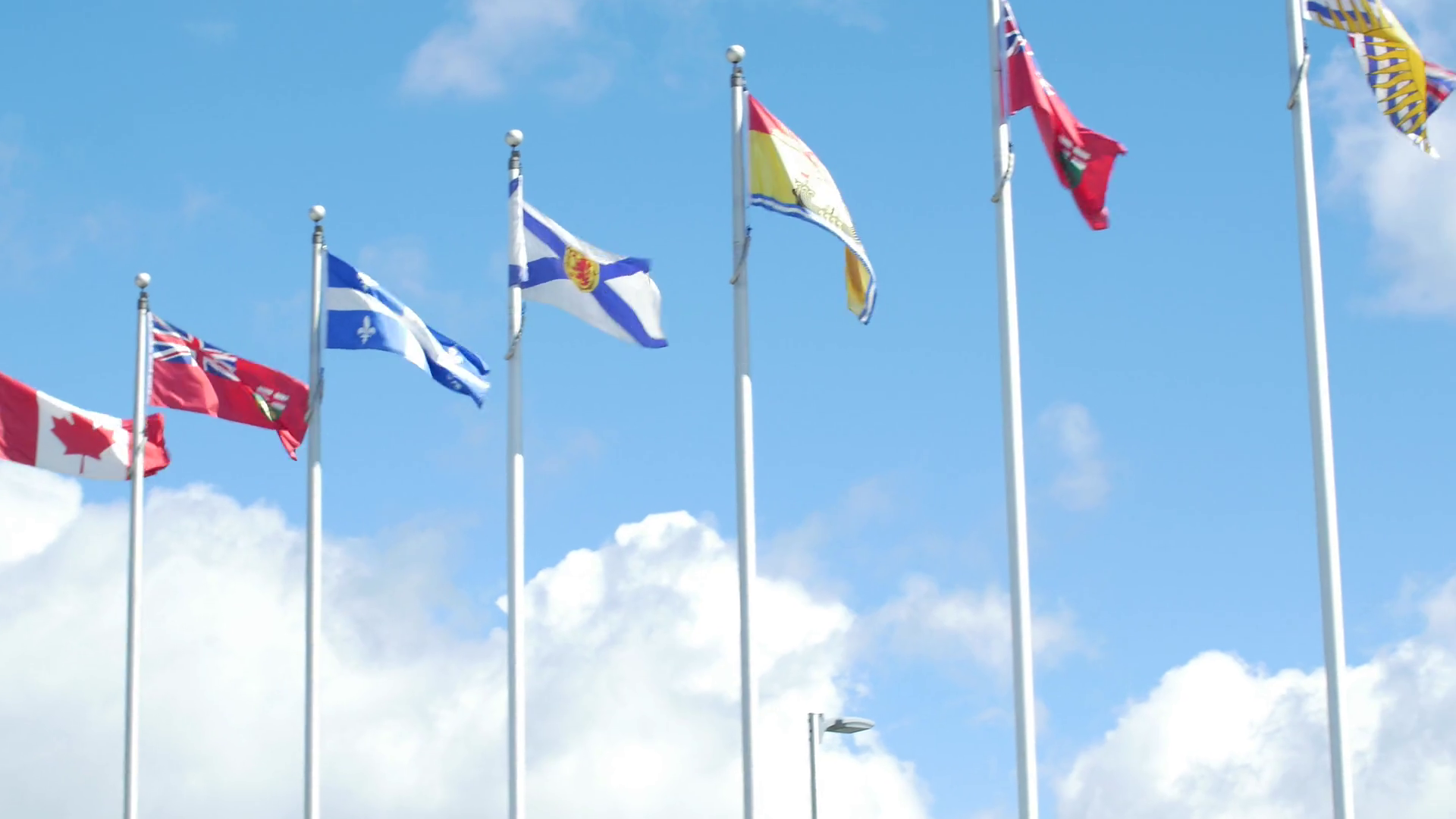 Canadian Provincial Territory Flags Pan Shot Stock Footage SBV ...