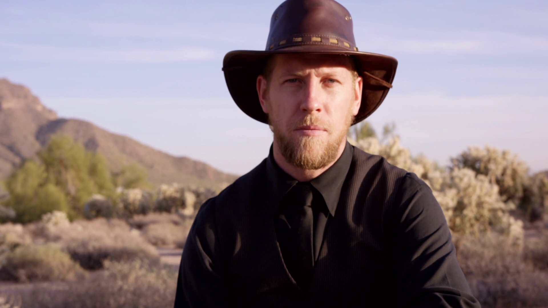 Evil Cowboy Looking Into Camera Close Up Stock Footage SBV-351818810 ...