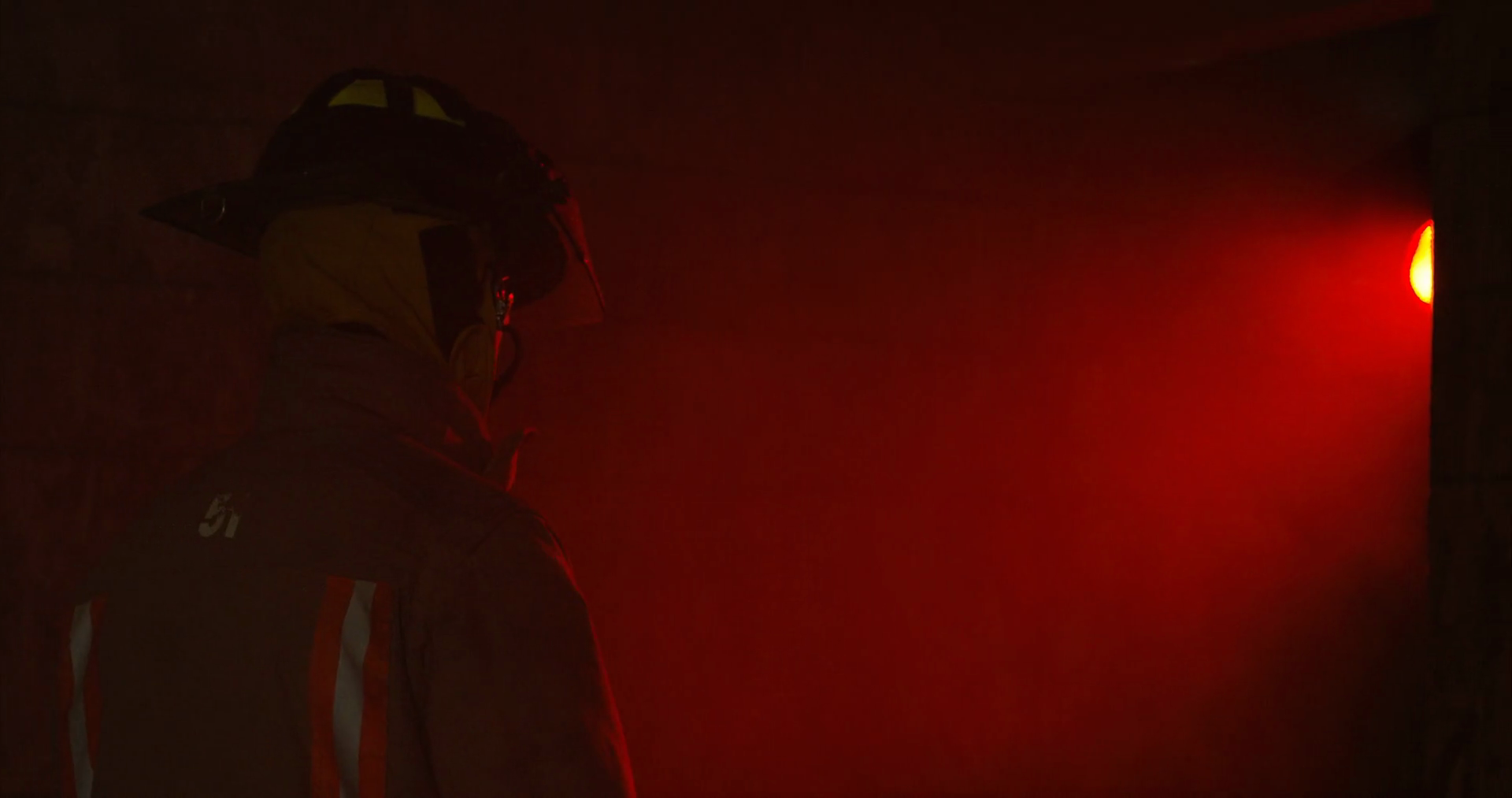 Fire Fighter Walks Through Doorway Of Smokey Stock Footage SBV ...