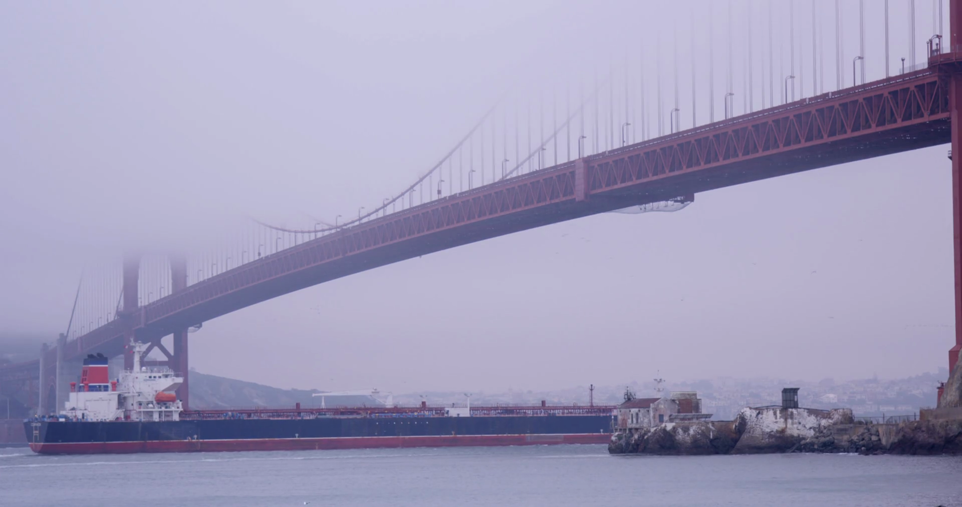 Large Container Ship Passing Under Golden Stock Footage SBV-347709343 ...