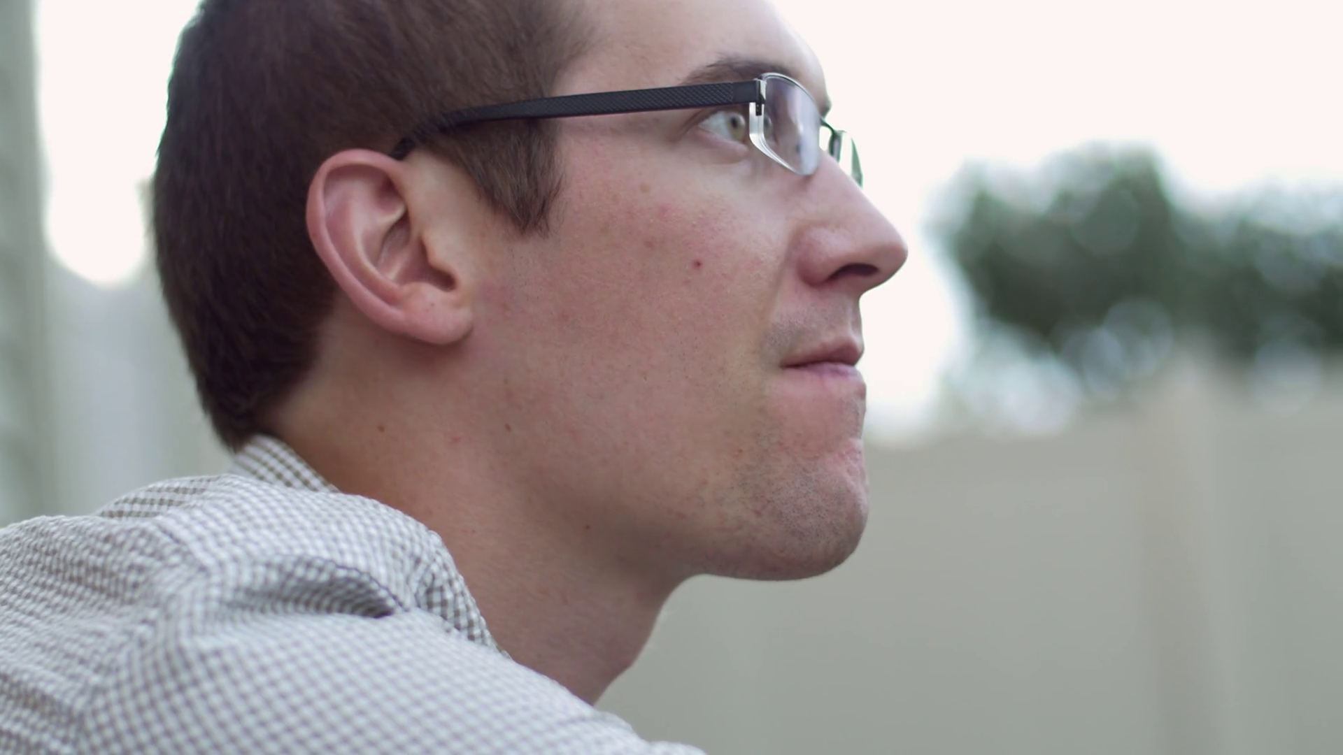 Man With Glasses Staring Off Angrily Stock Footage SBV-348451663 ...