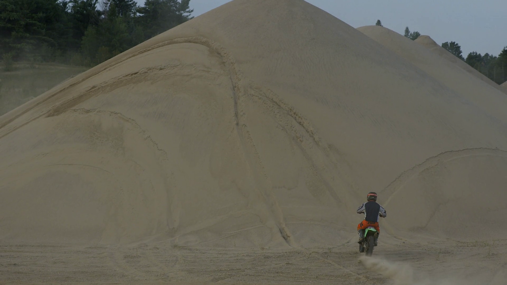 Motocross Dirt Biker Carves Large Pile Of Stock Footage SBV-348387478 ...