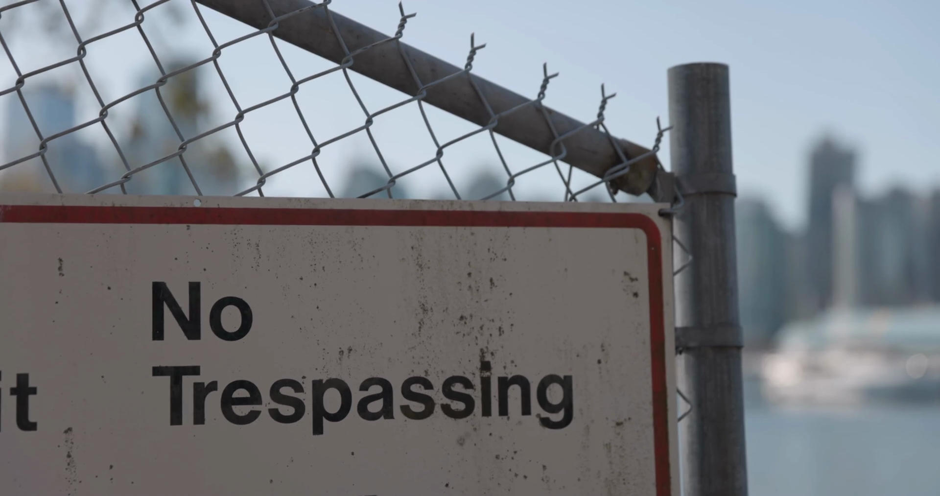 No Trespassing Sign On Chain Link Fence With Stock Footage SBV ...