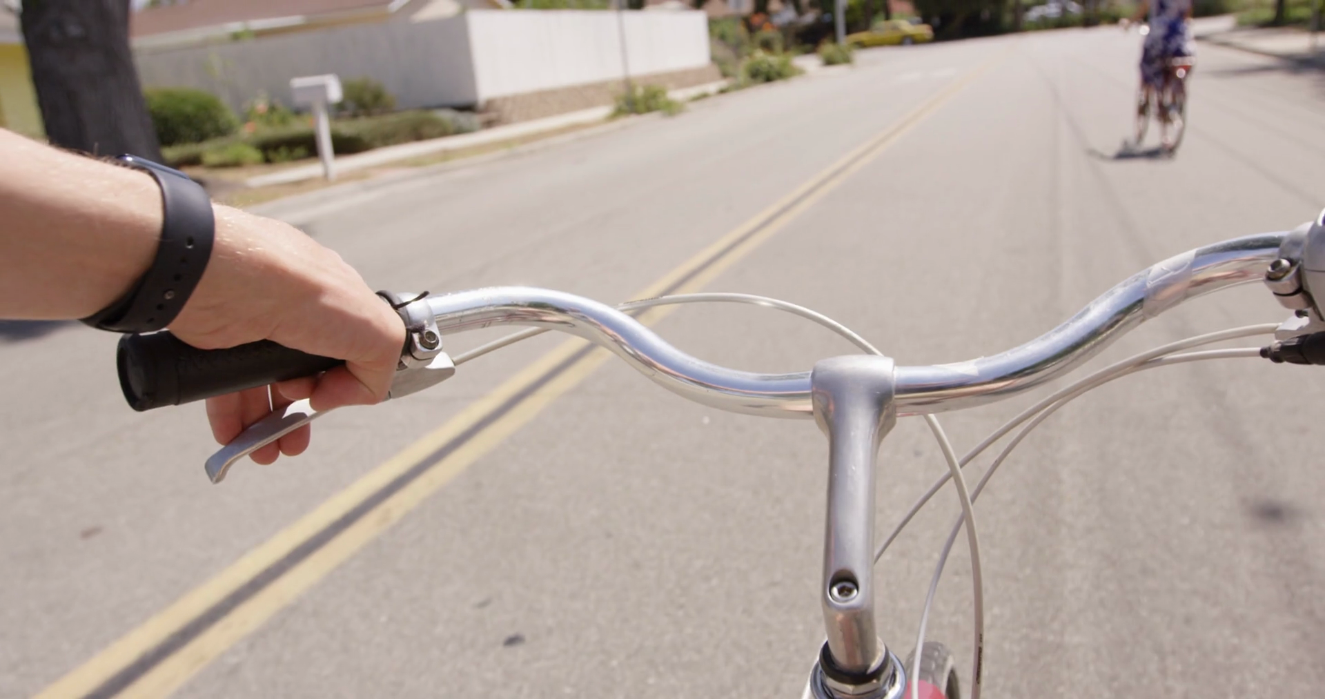 Riding Cruiser Bicycle Down Street First Stock Footage SBV-347708571 ...
