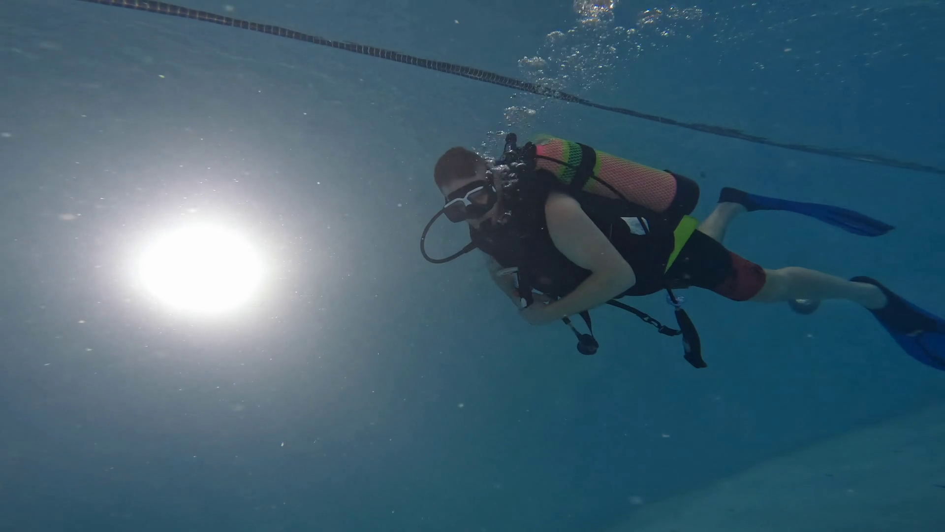 Scuba Diver Training In Swimming Pool Nitrox Stock Footage SBV ...