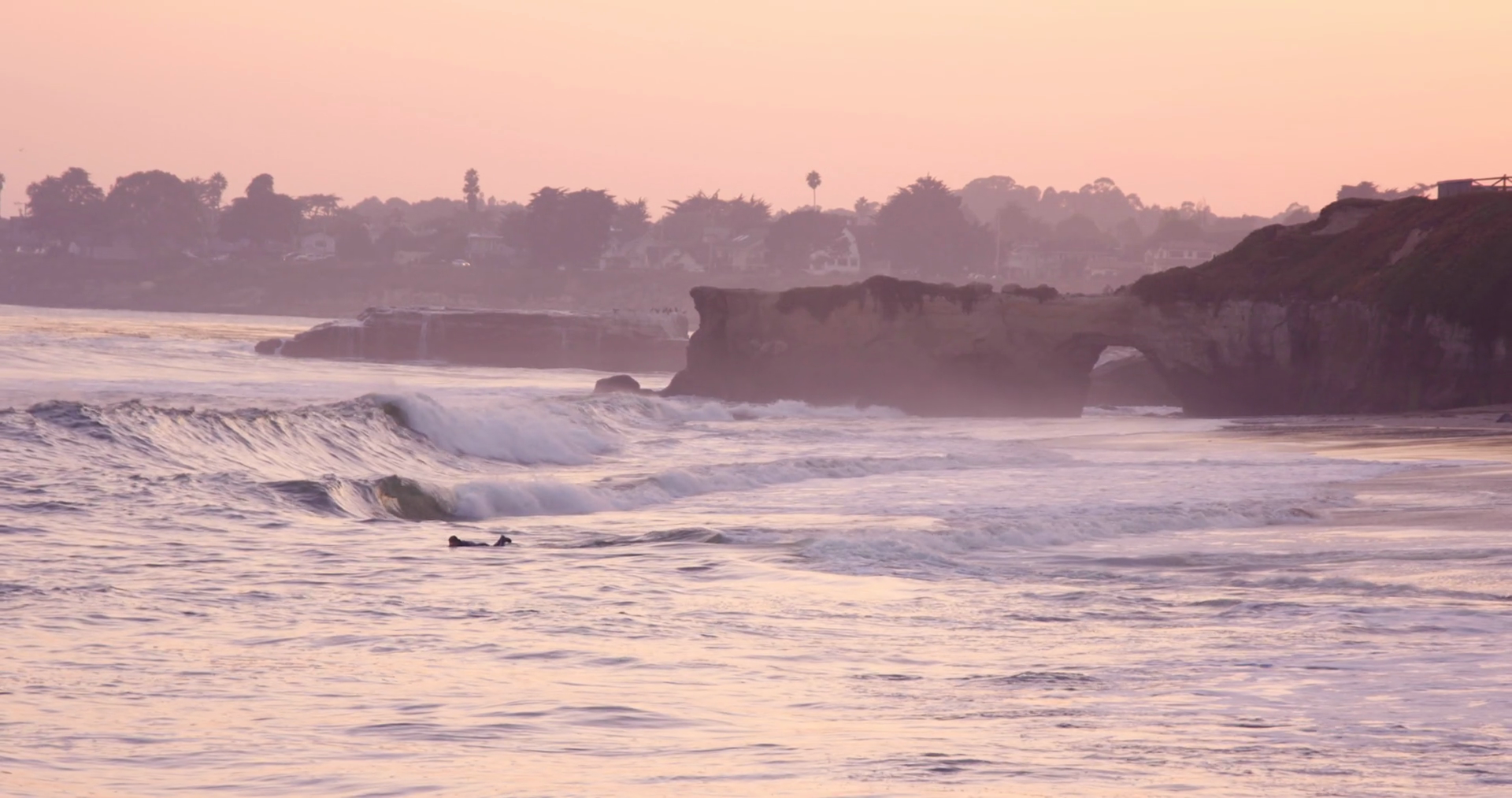 Waves Crash Surfer Swims Out Quick Surf At Stock Footage SBV-347708312 ...