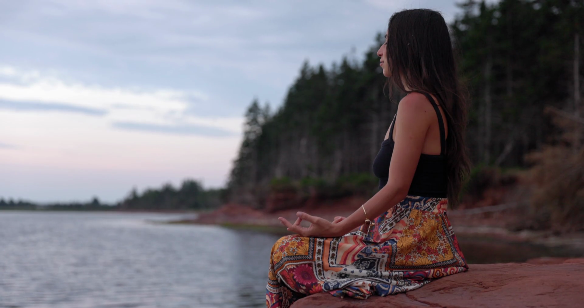 Young Woman Meditating Ocean Relaxing Calm Stock Footage SBV-348898589 ...