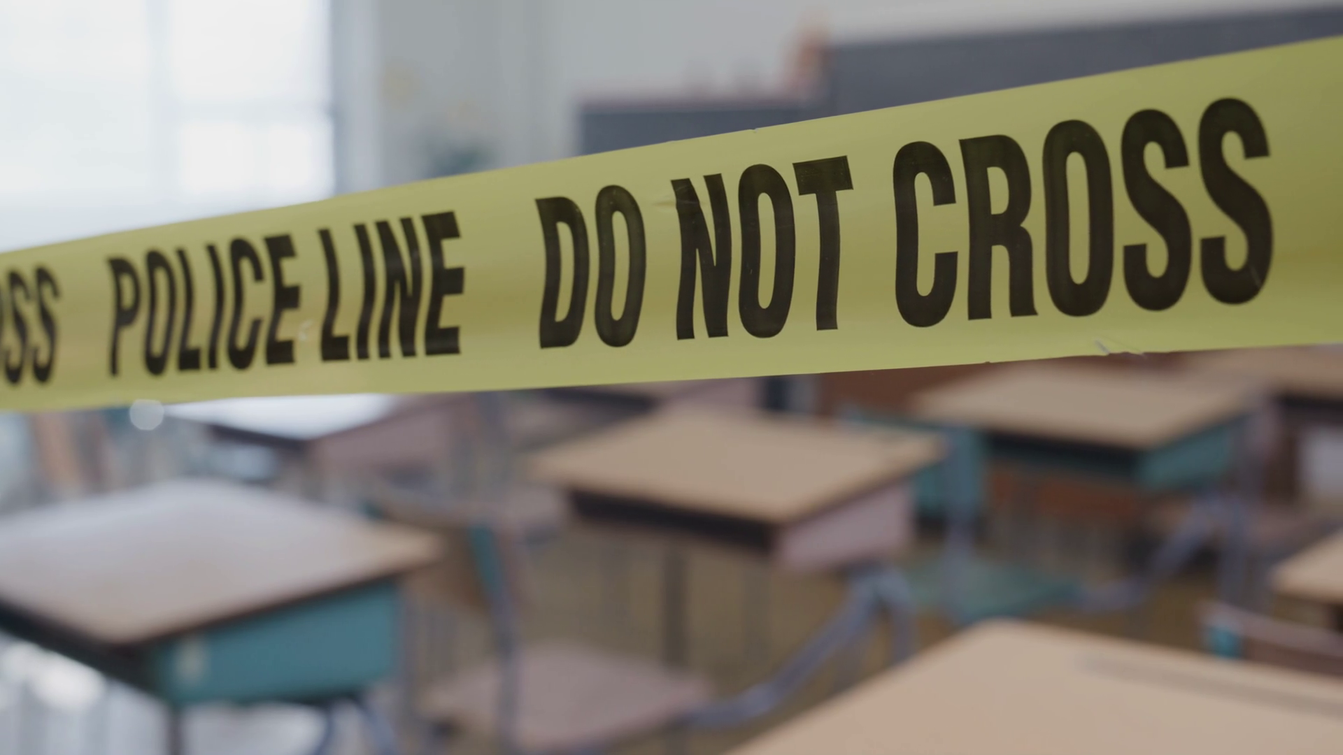 Classroom With Police Tape Violent Crime Stock Footage SBV-351672316 ...