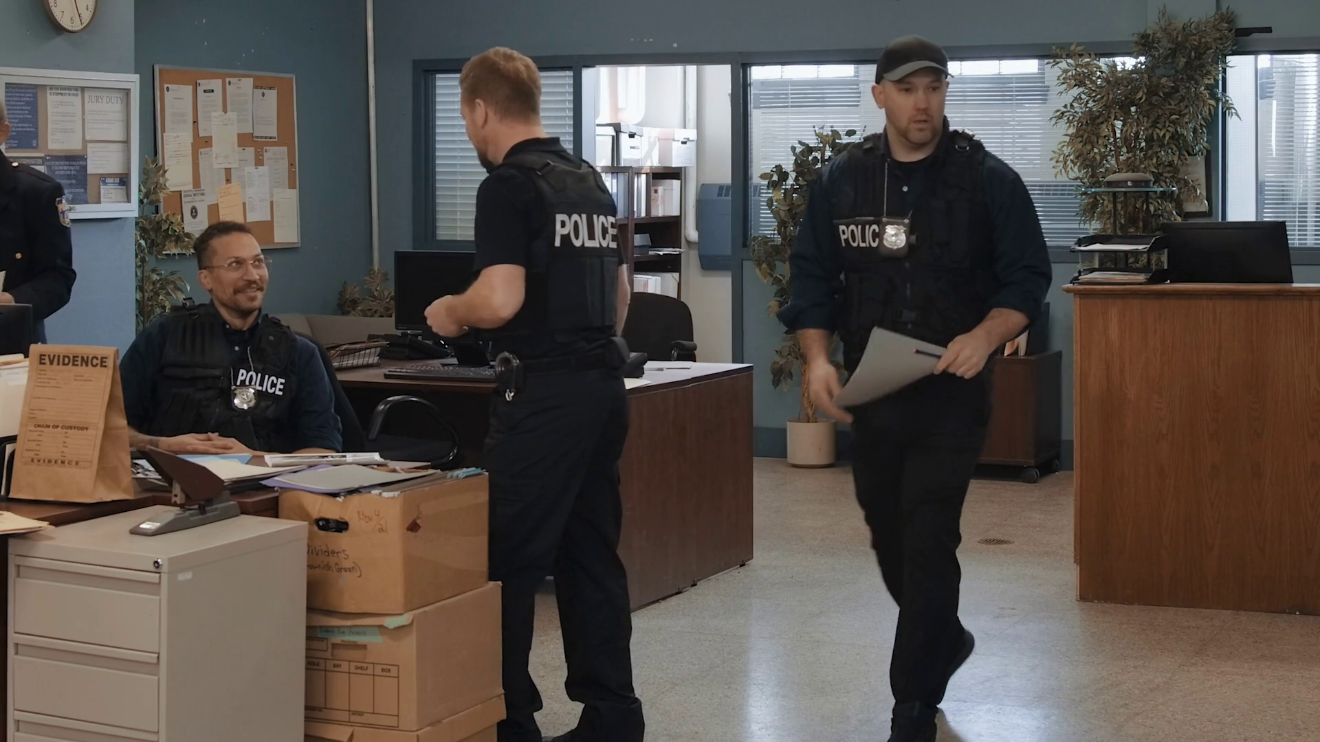 Everyone Police Officers In Station Happy Stock Footage SBV-352658756 ...